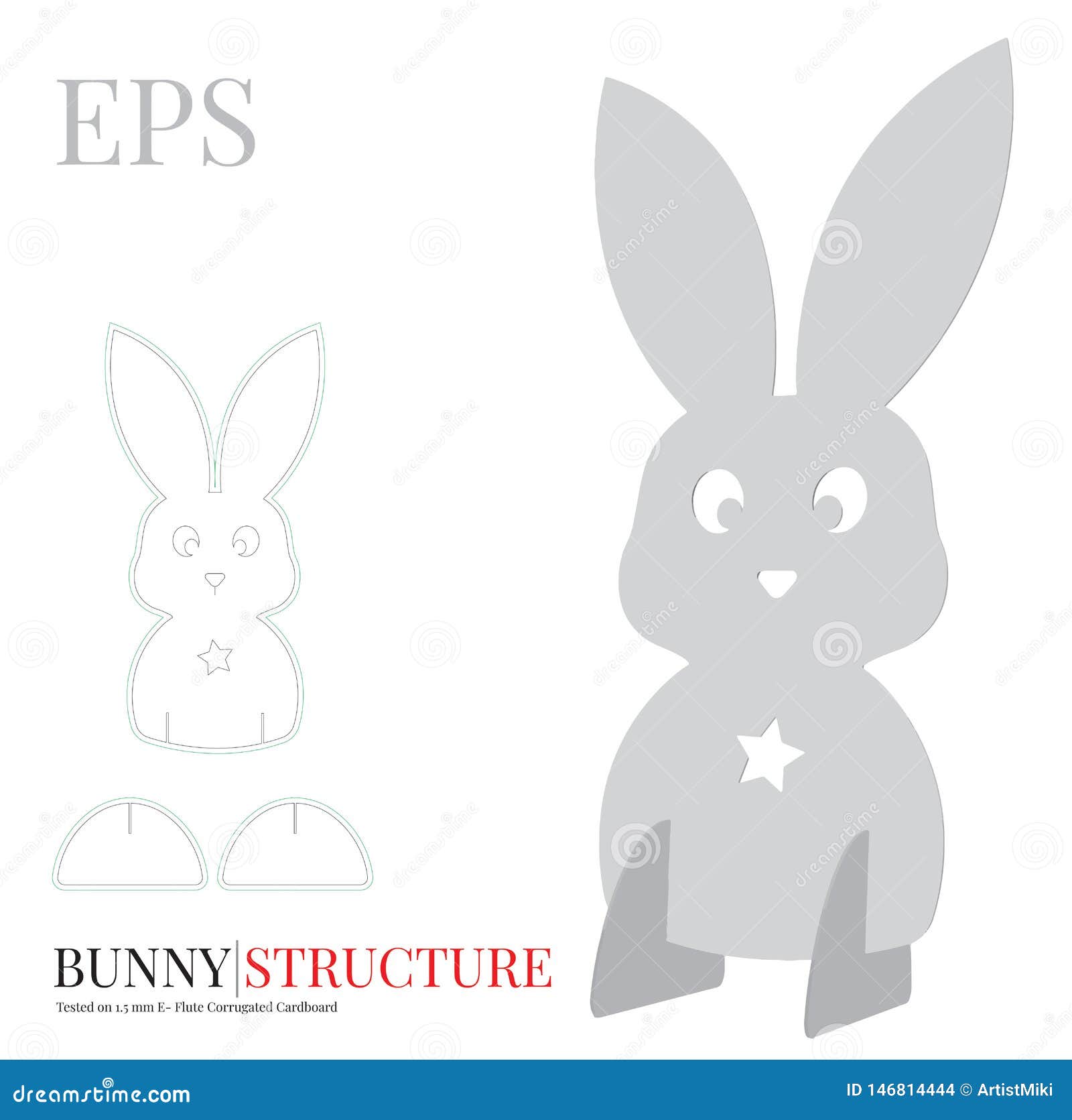 Bunny Boy Template, Vector with Die Cut / Laser Cut Layers. Bunny ...