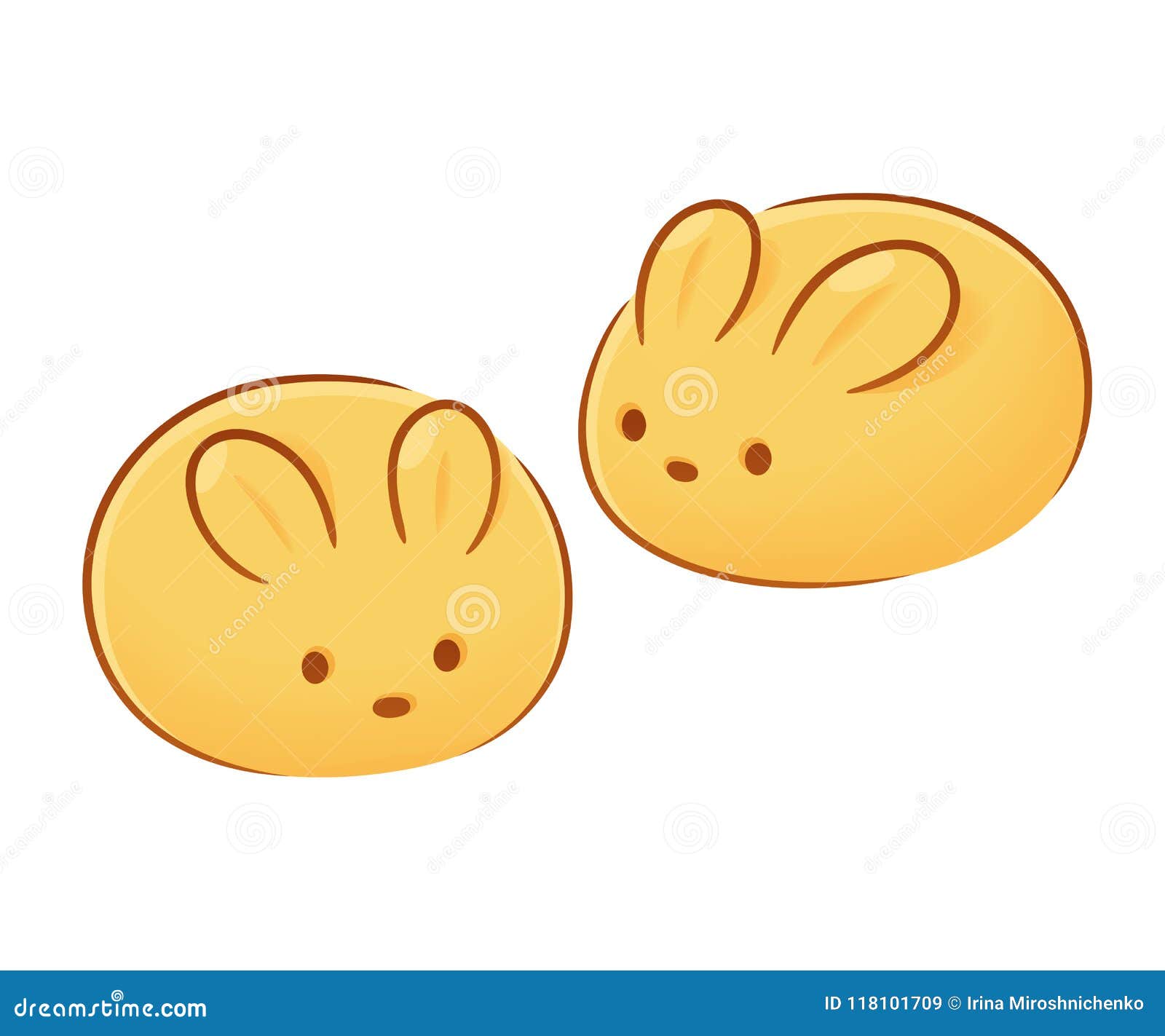 Bunny bread buns stock vector. Illustration of homemade - 118101709