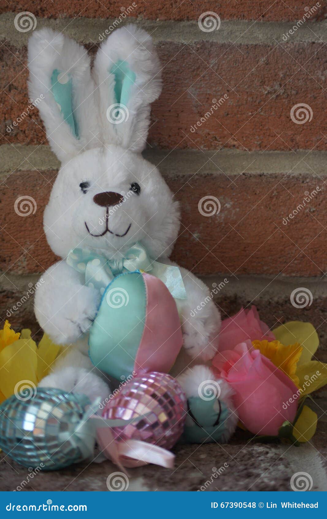 Bunny on Brick stock photo. Image of rabbit, happy, celebrate - 67390548