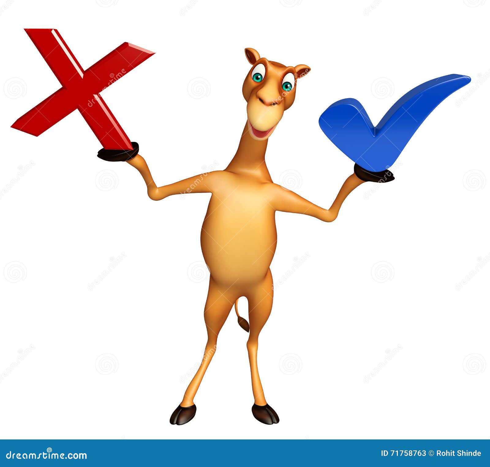 Bunny Cartoon Character with Wrong Sign Stock Illustration ...