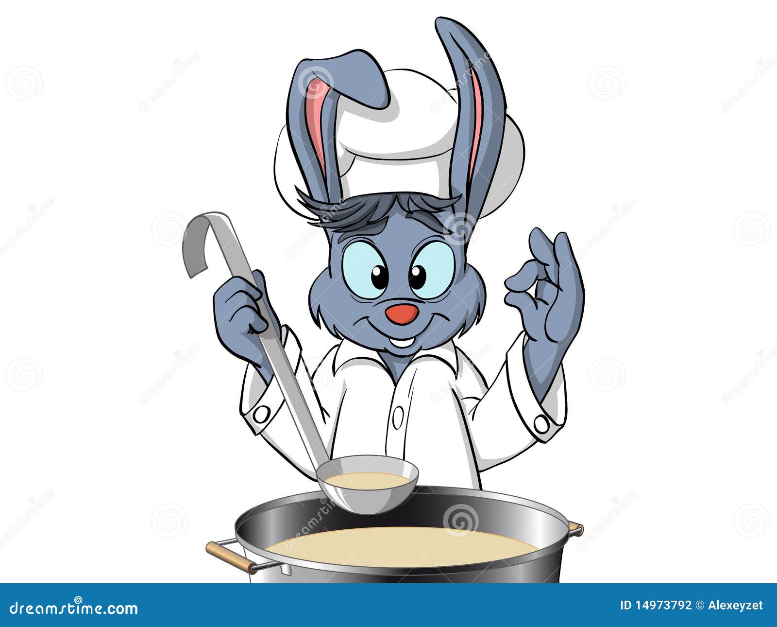 Bunny Chef Cooking the Soup Stock Vector - Illustration of healthy ...