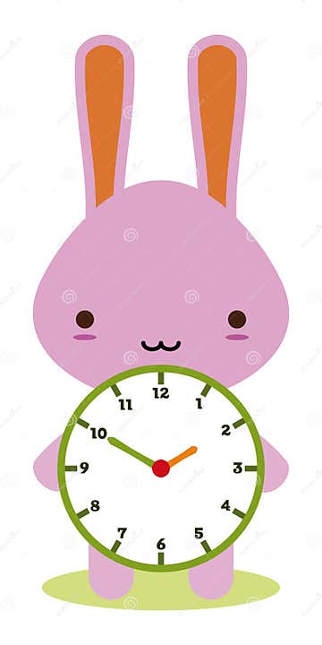 Bunny clock stock vector. Illustration of black, background - 17420451