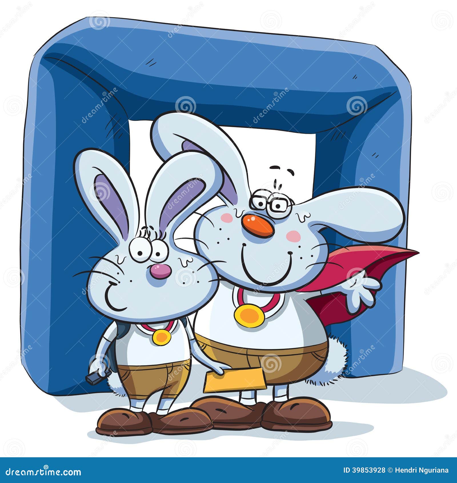 Bunny Couple Win Competition Stock Vector - Illustration of love ...