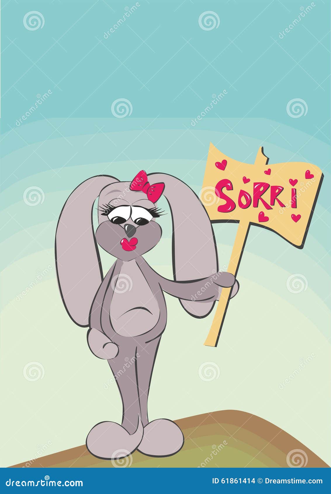 Bunny stock illustration. Illustration of rabbit, sorry - 61861414