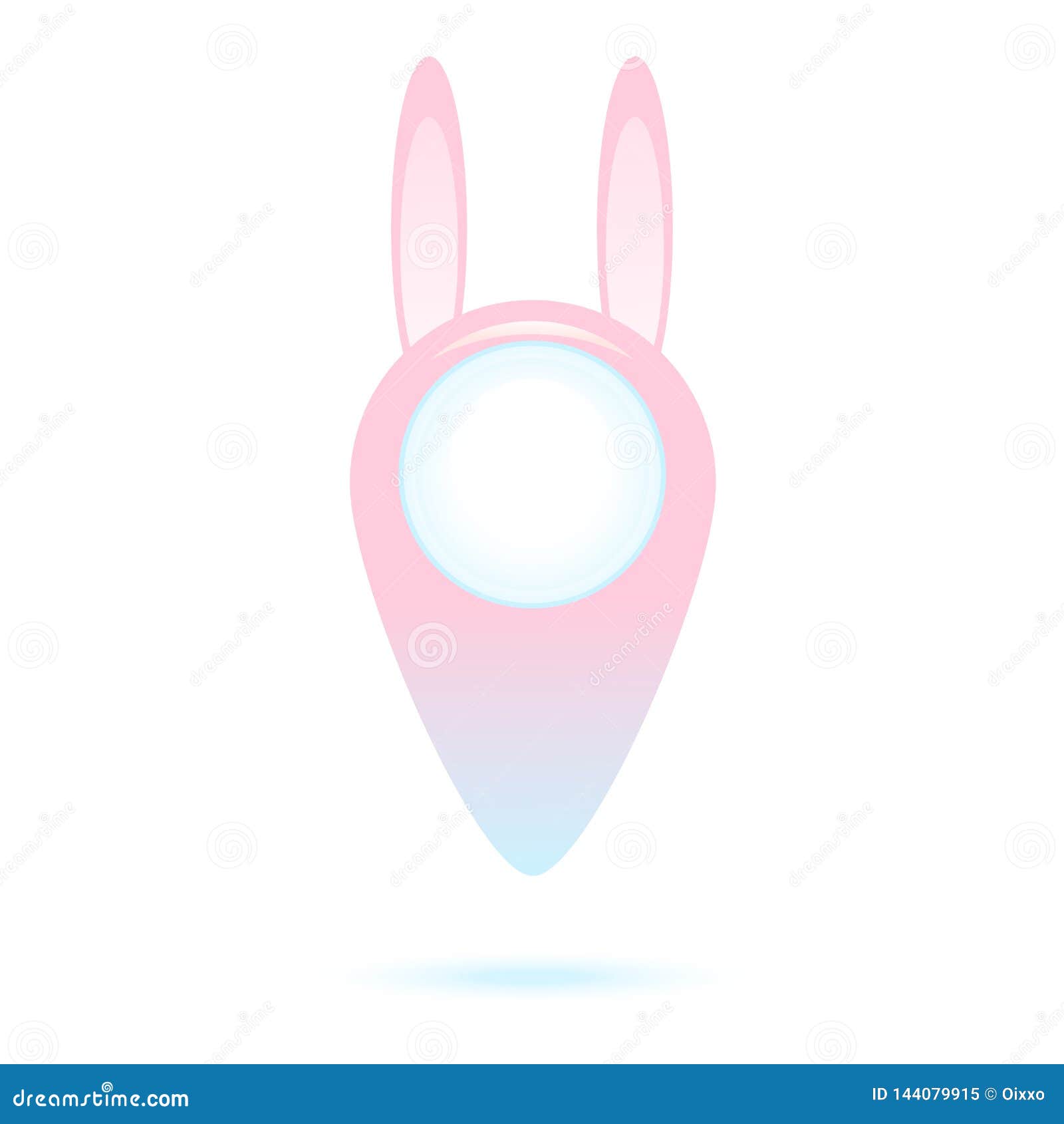 Bunny Cute Map Geo Pin. Vector Illustration Stock Vector - Illustration ...