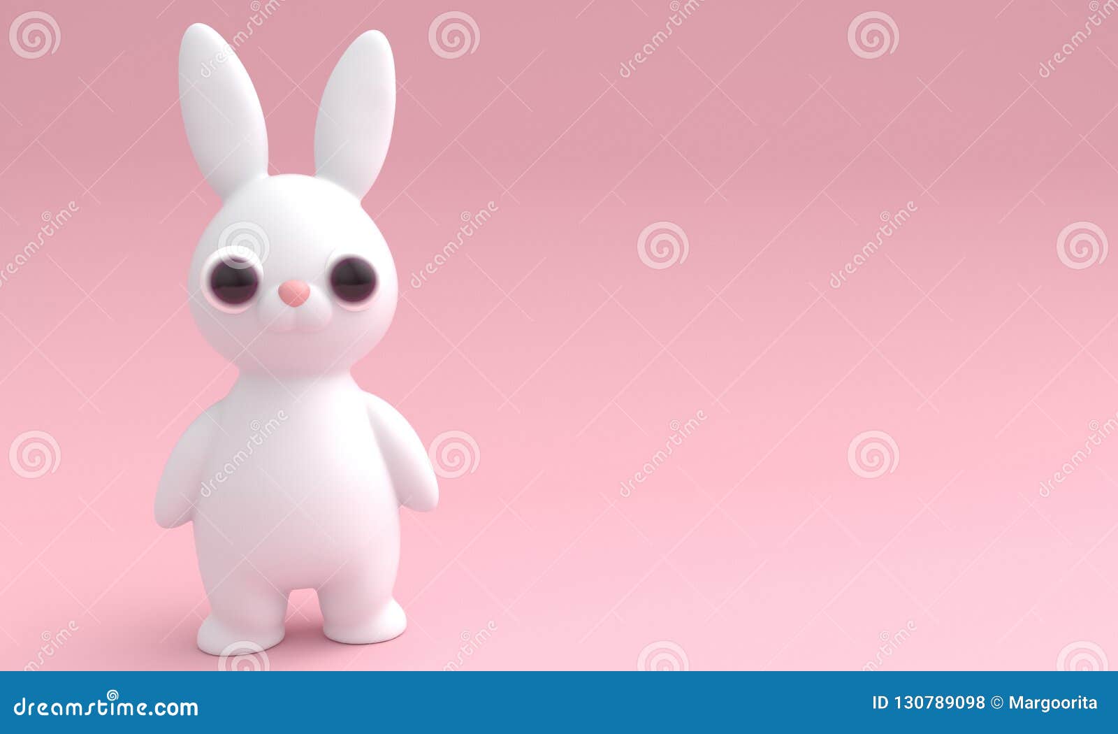 Bunny. 3d rendering stock illustration. Illustration of cartoon - 130789098