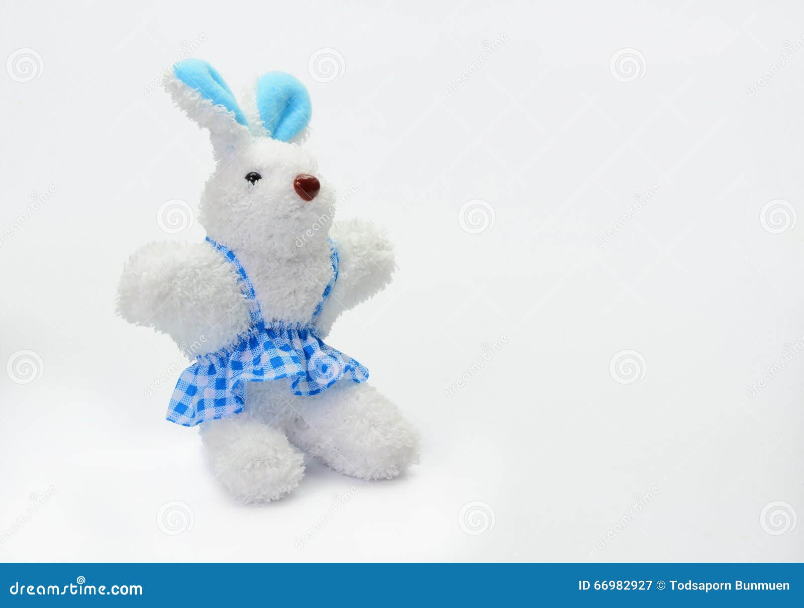 Bunny Doll on White Background Stock Image - Image of playful, play ...
