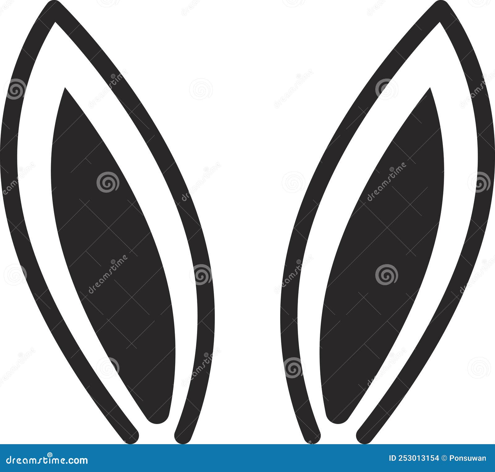 Bunny Ears Icon. Vector Illustration Stock Vector - Illustration of ...