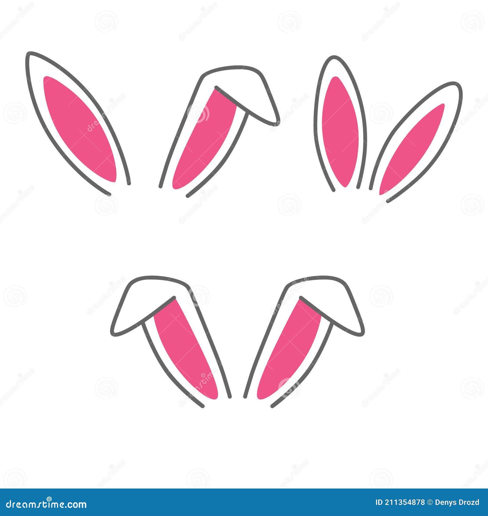Bunny Ears Icon Vector Set. Easter Illustration Sign Collection. Easter ...