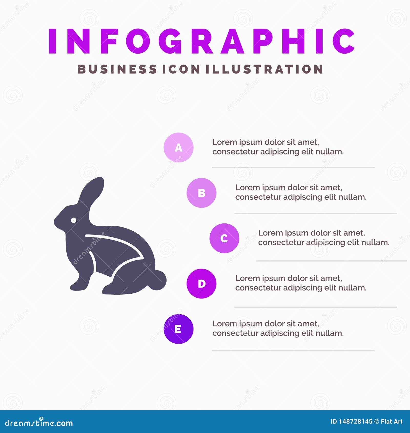 Bunny, Easter, Easter Bunny, Rabbit Solid Icon Infographics 5 Steps ...