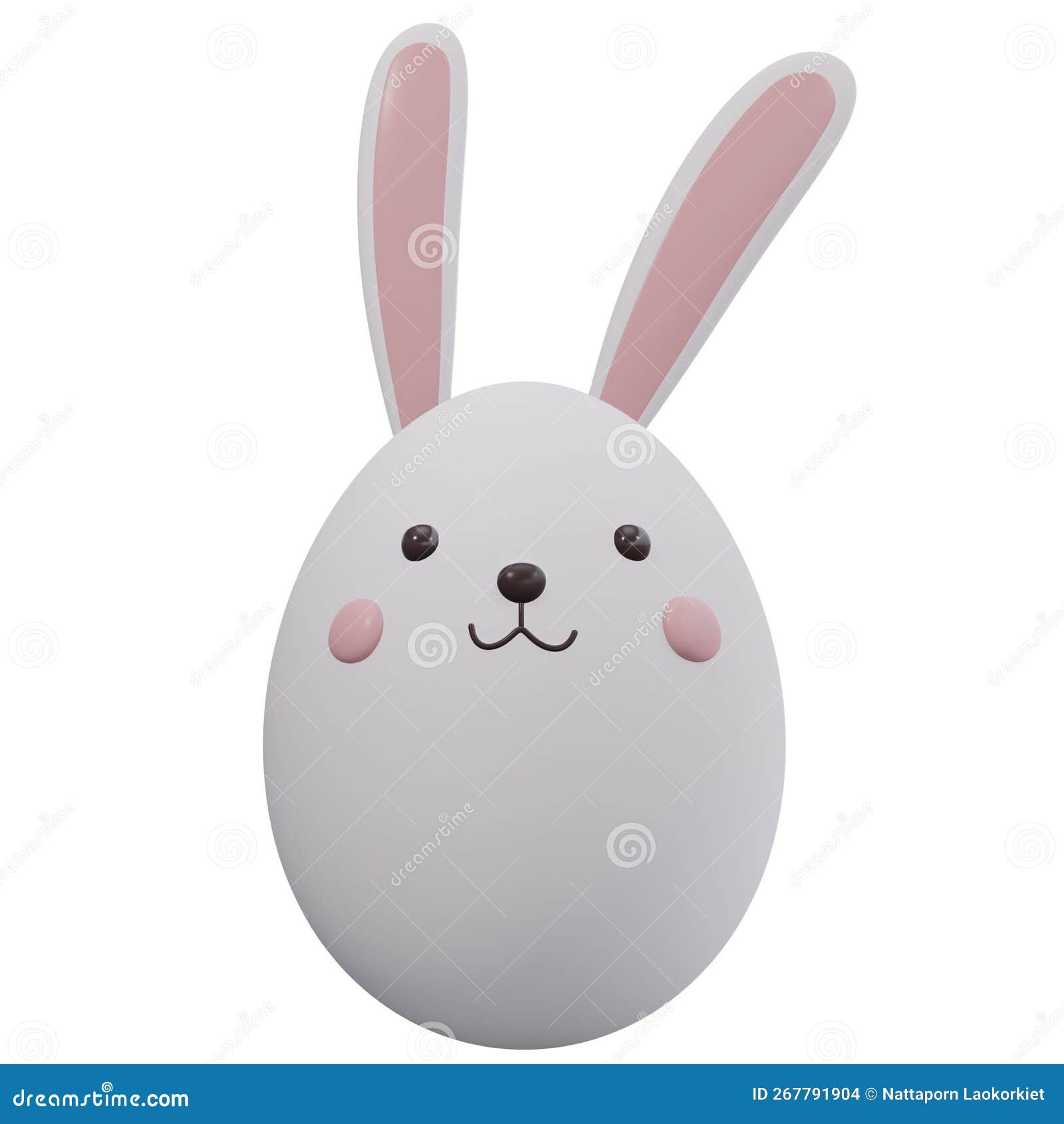 Bunny Easter Egg. Rabbit Cartoon Character for Easter Day 3D ...