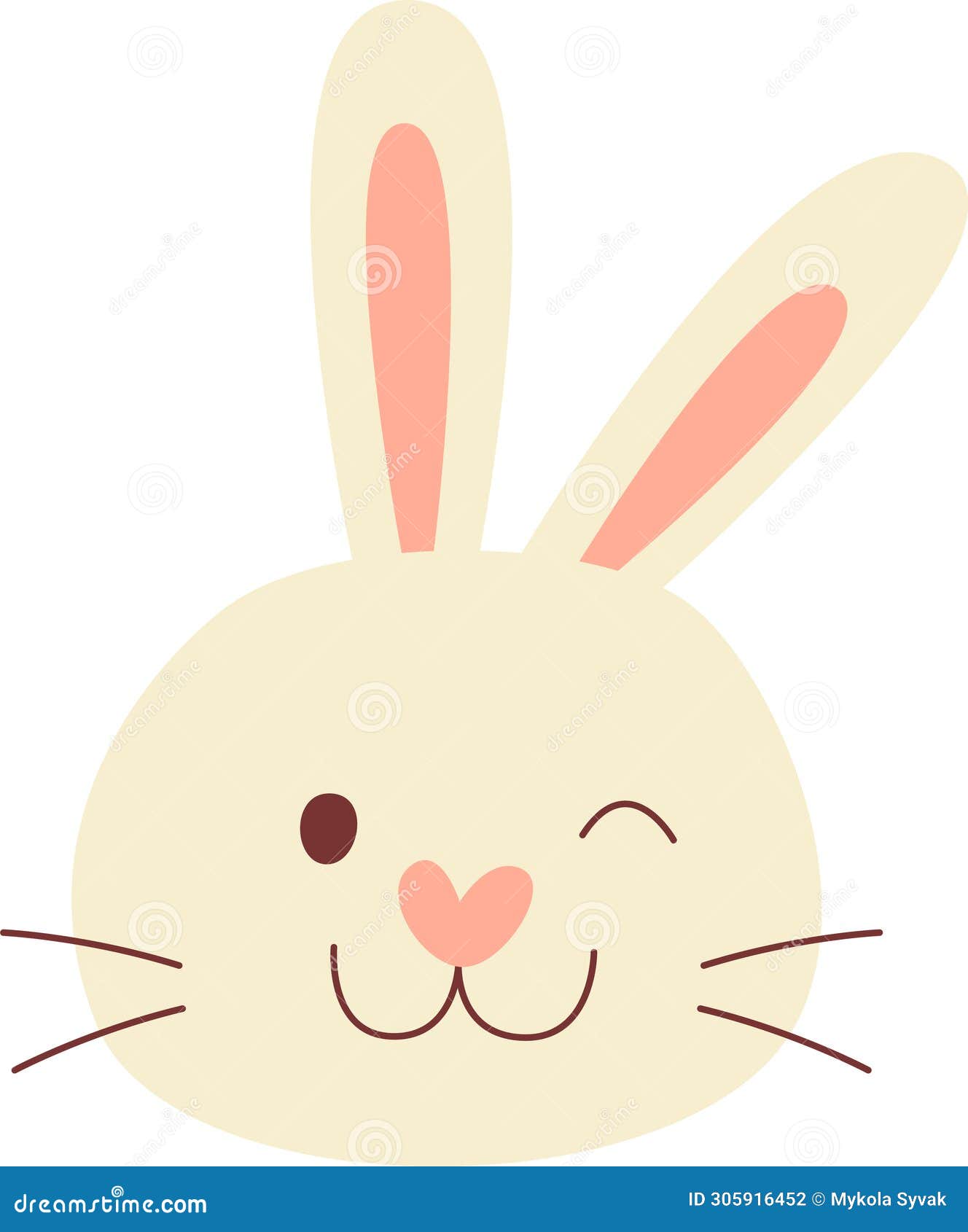Bunny Face Blinking stock vector. Illustration of cartoon - 305916452