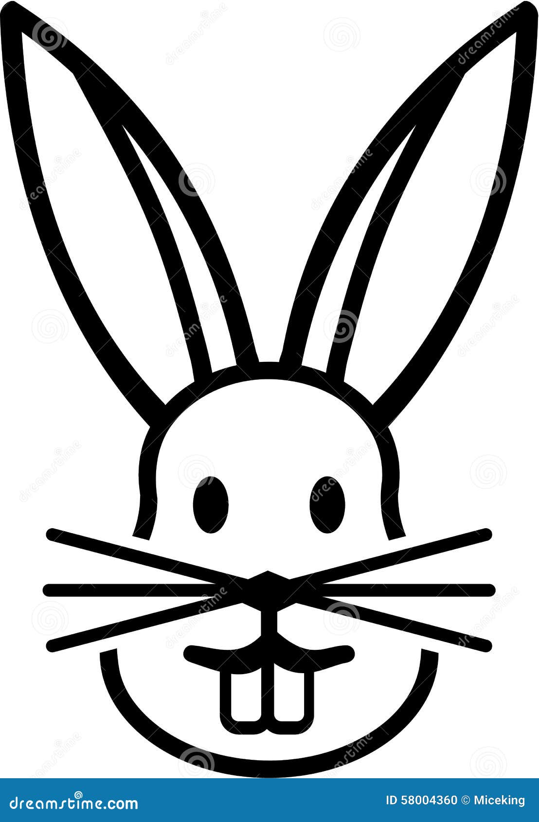 Bunny face with teeth stock vector. Illustration of rabbit - 58004360