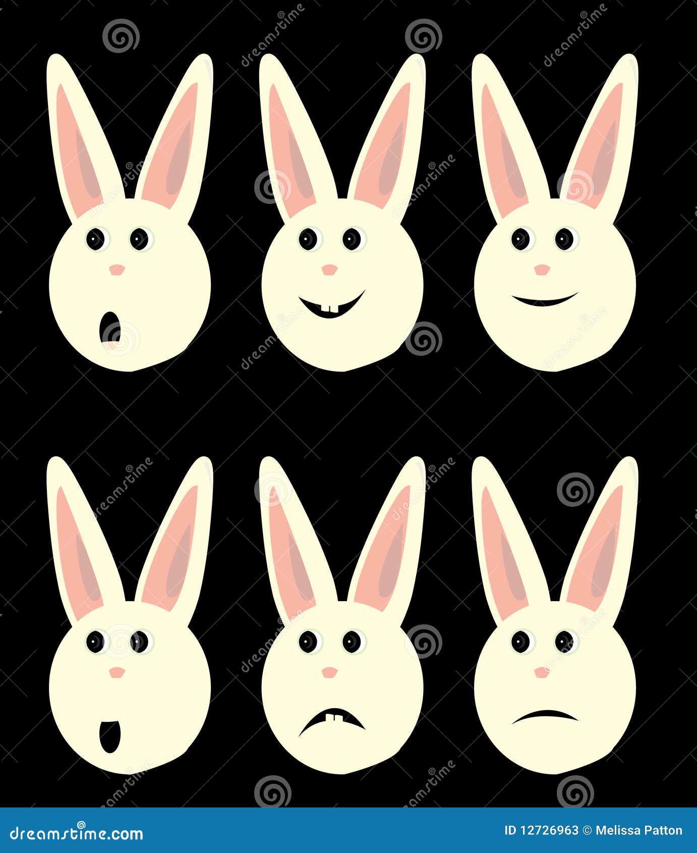 Bunny faces isolated stock vector. Illustration of hare - 12726963