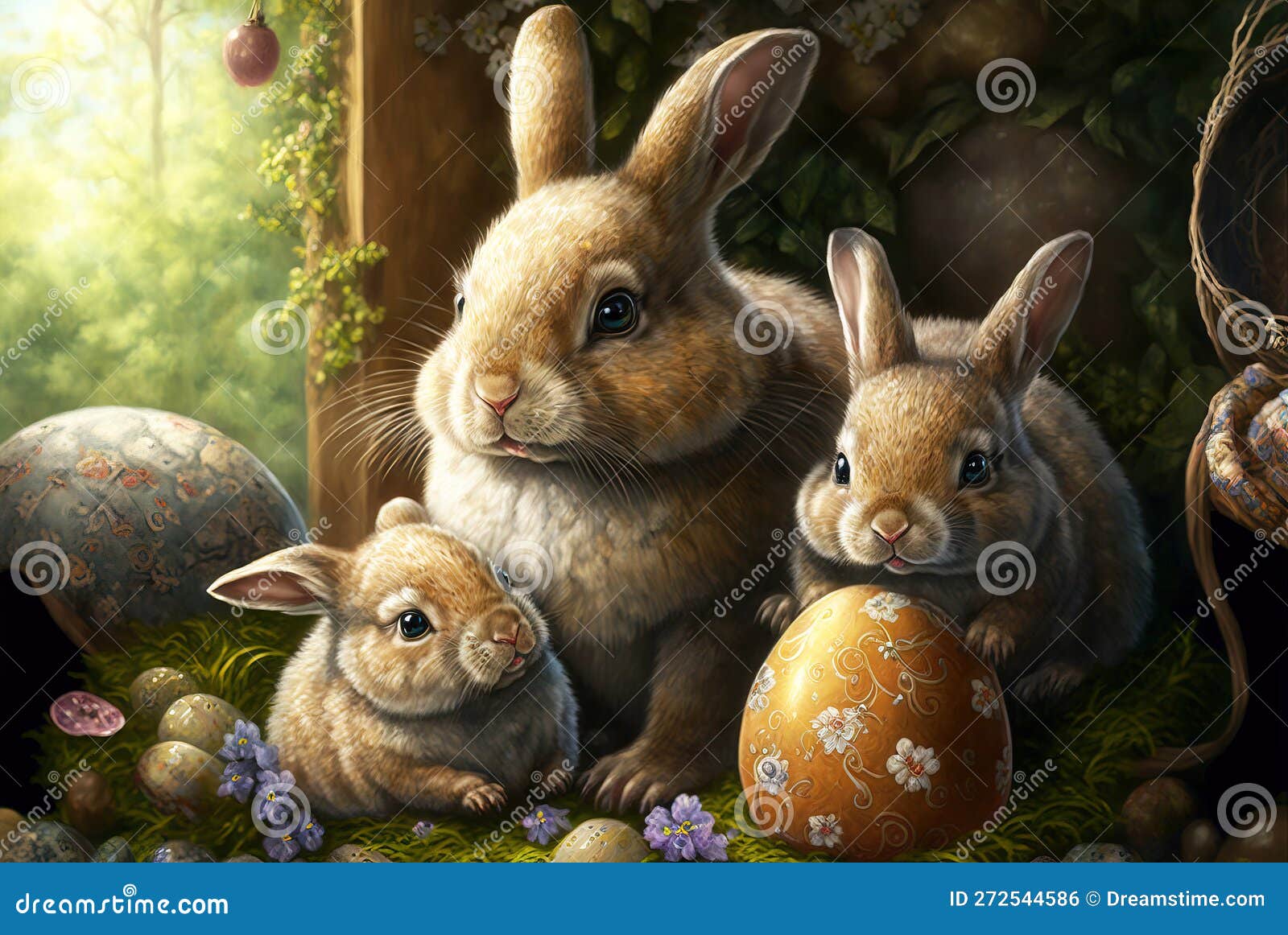 Bunny Family Animal Silhouette Illustration | CartoonDealer.com #186318234