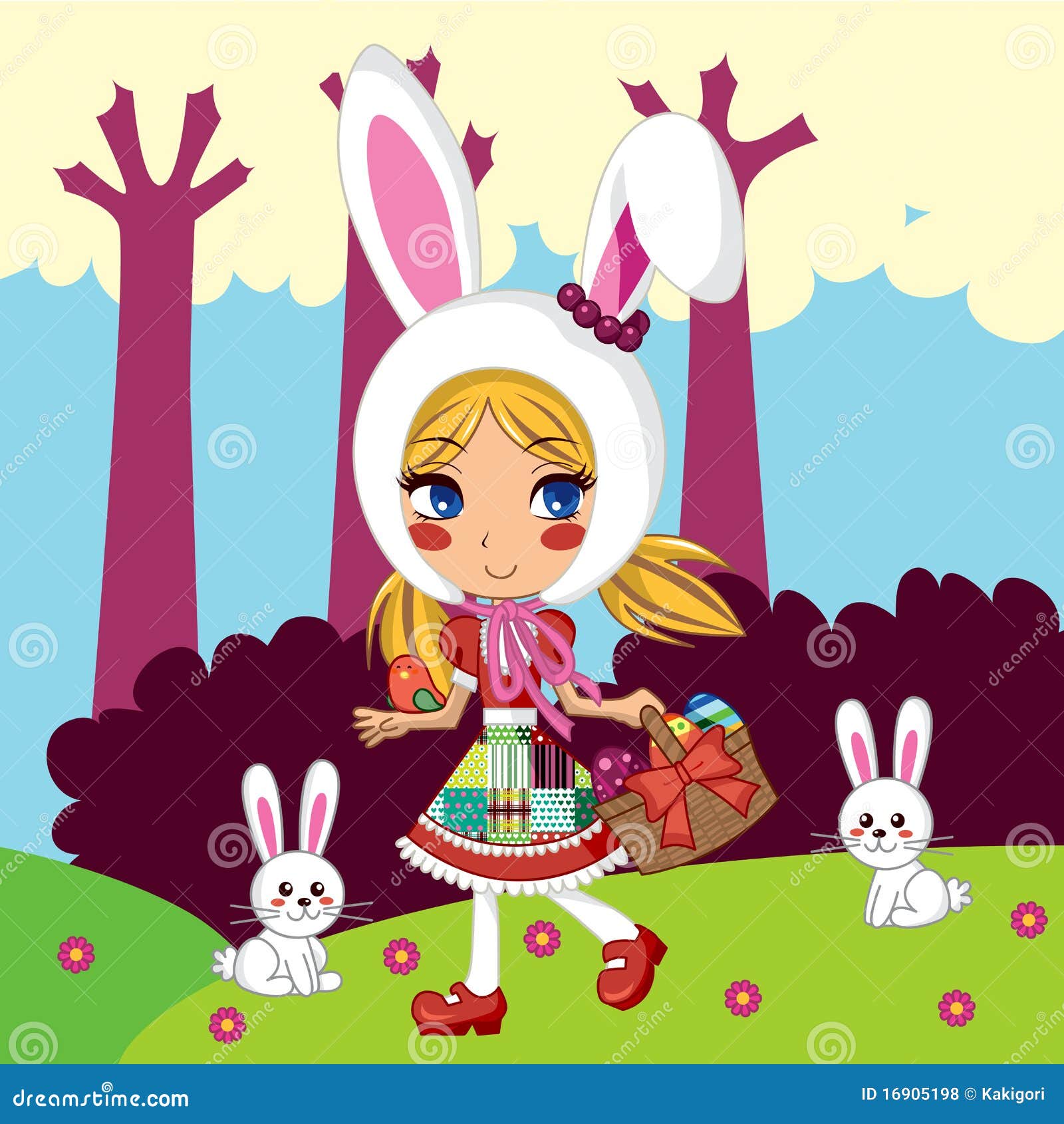 Bunny Girl stock vector. Illustration of bunny, colorful - 16905198