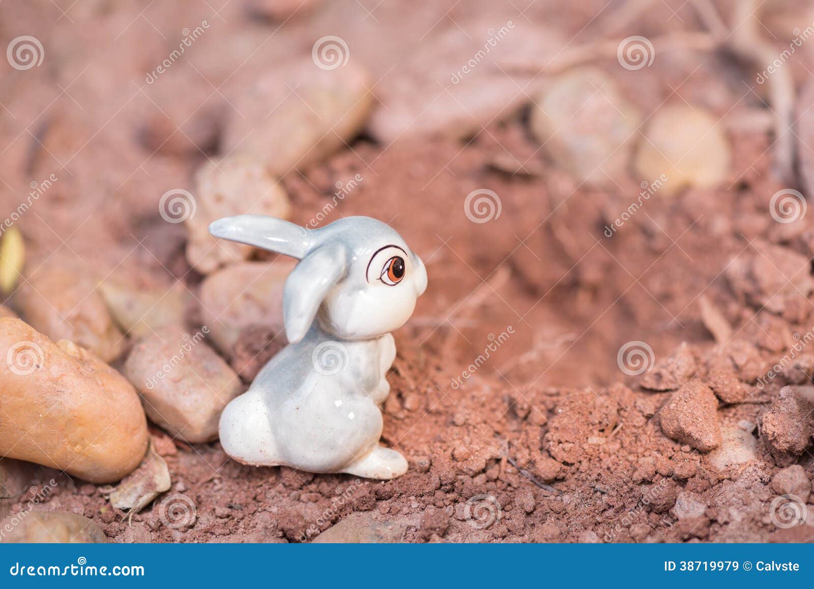 Bunny Going into the Rabbit Hole Stock Image - Image of meadow, colour ...