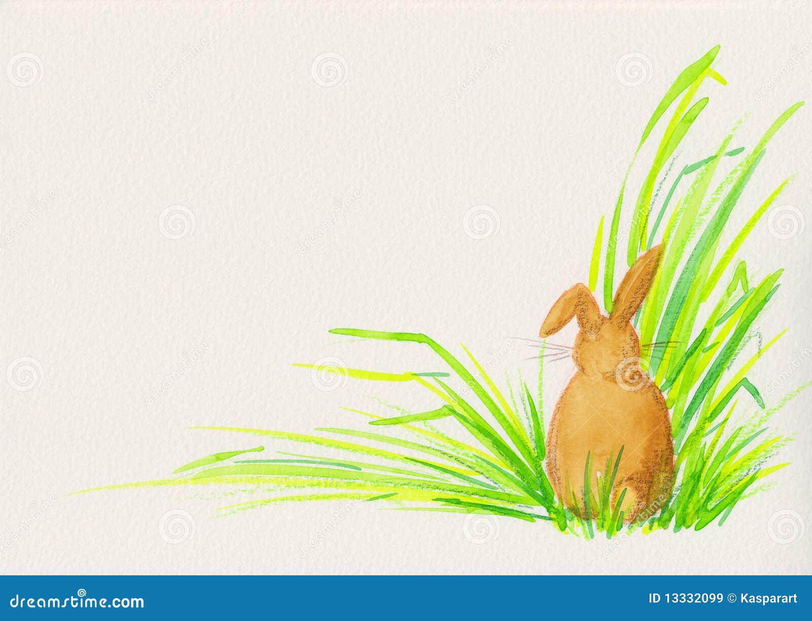 Bunny in the grass stock illustration. Illustration of symbol - 13332099