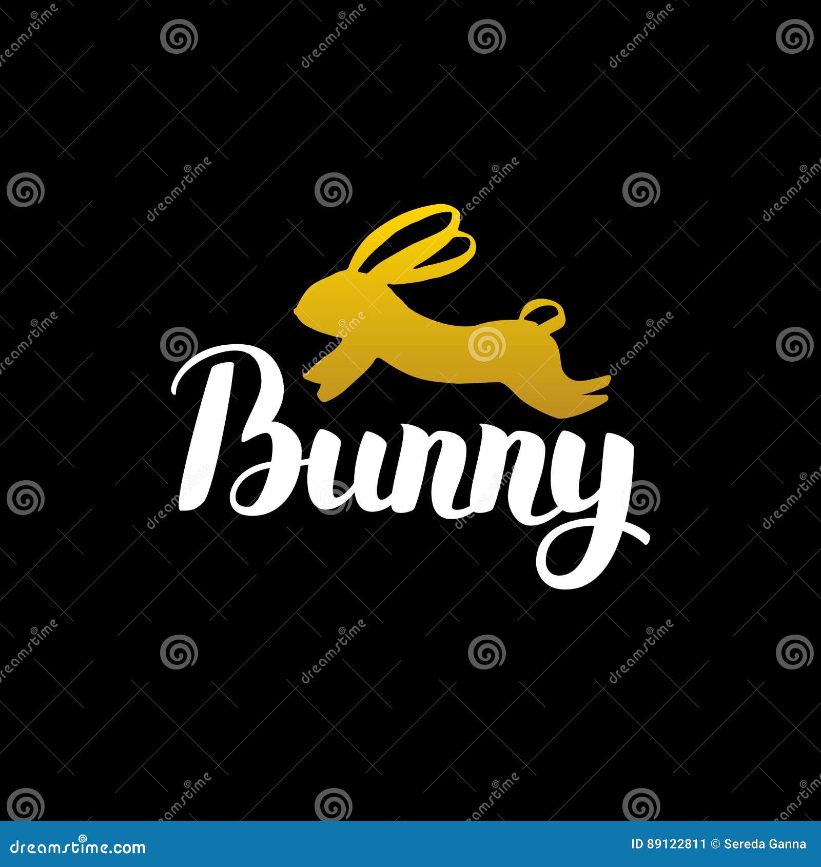 Bunny Handwritten Calligraphy Stock Vector - Illustration of brush ...