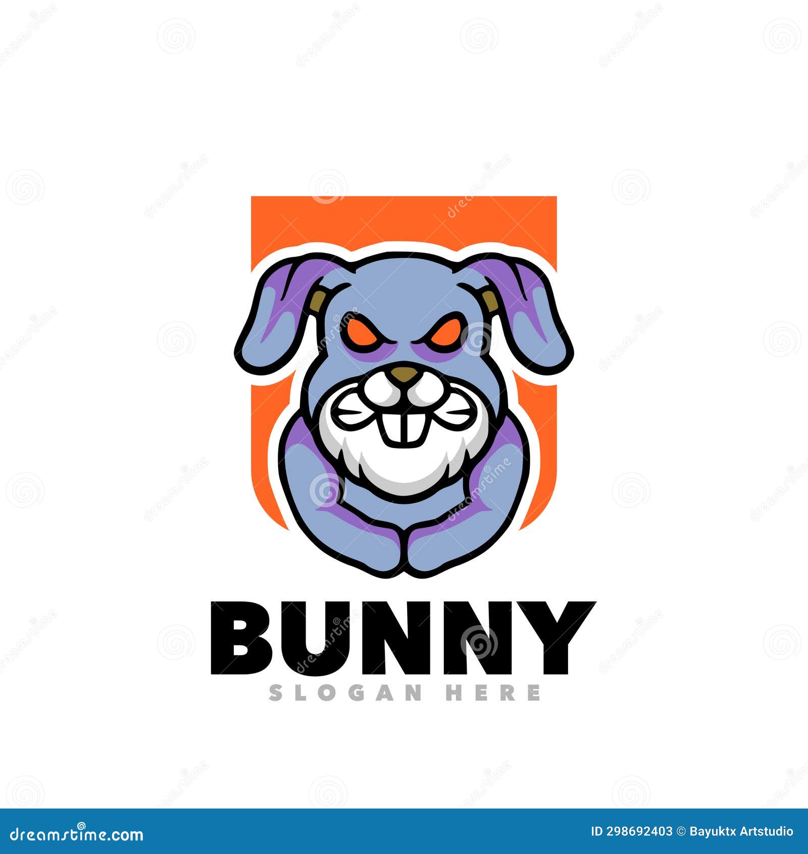 Bunny head angry logo stock illustration. Illustration of design ...