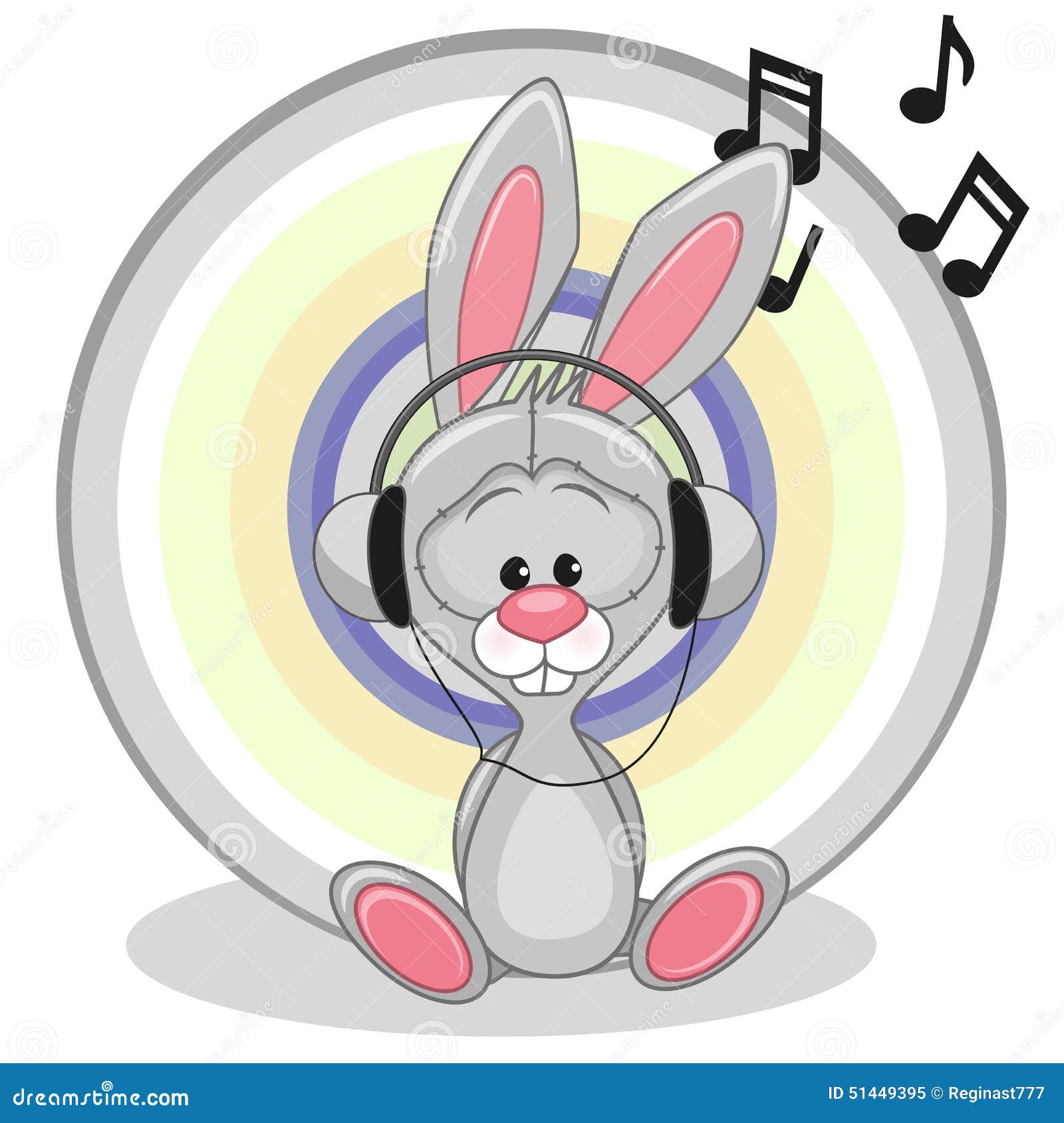 Bunny with headphones stock vector. Illustration of fashion - 51449395
