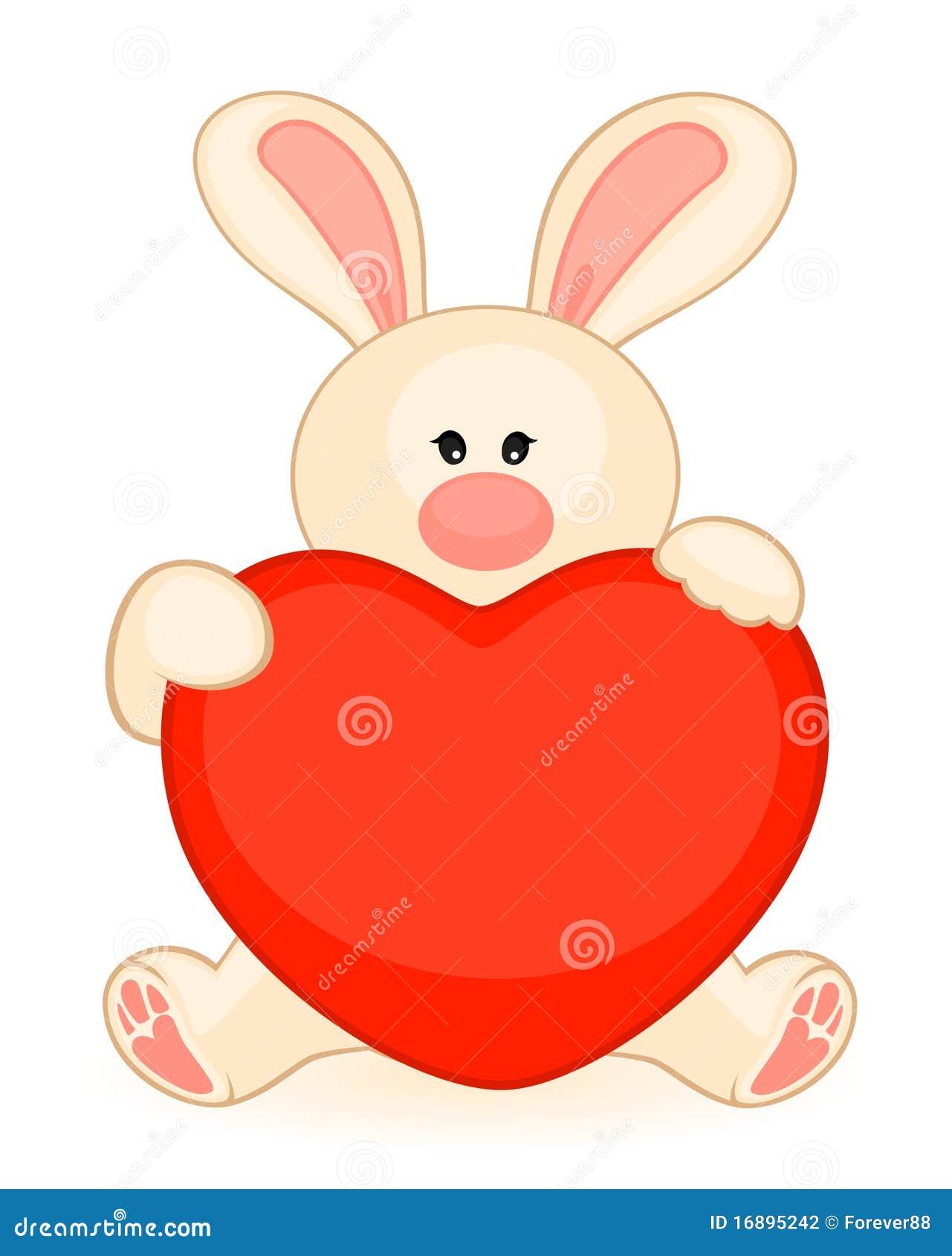 Bunny with heart stock vector. Illustration of seasonal - 16895242
