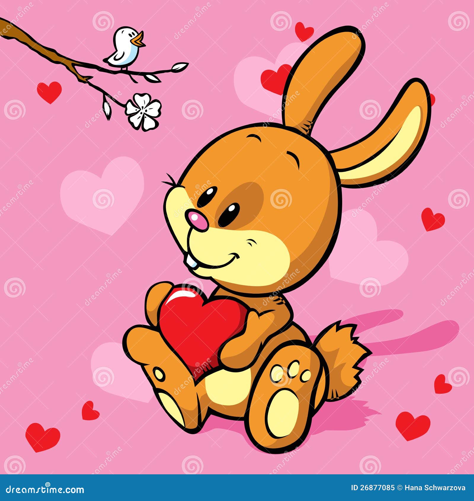 Bunny with heart stock vector. Illustration of sitting - 26877085