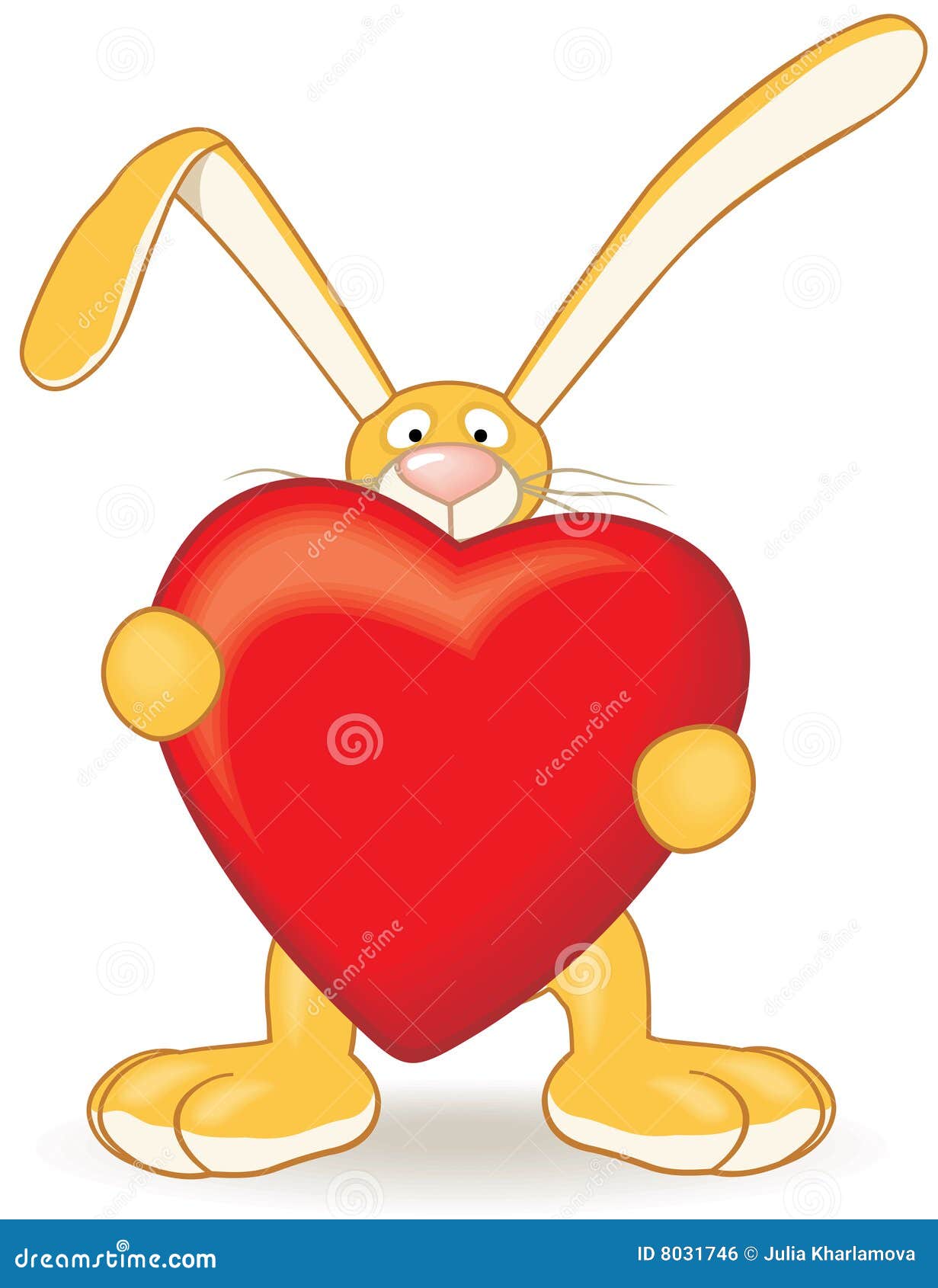Bunny with heart stock vector. Illustration of heart, gift - 8031746