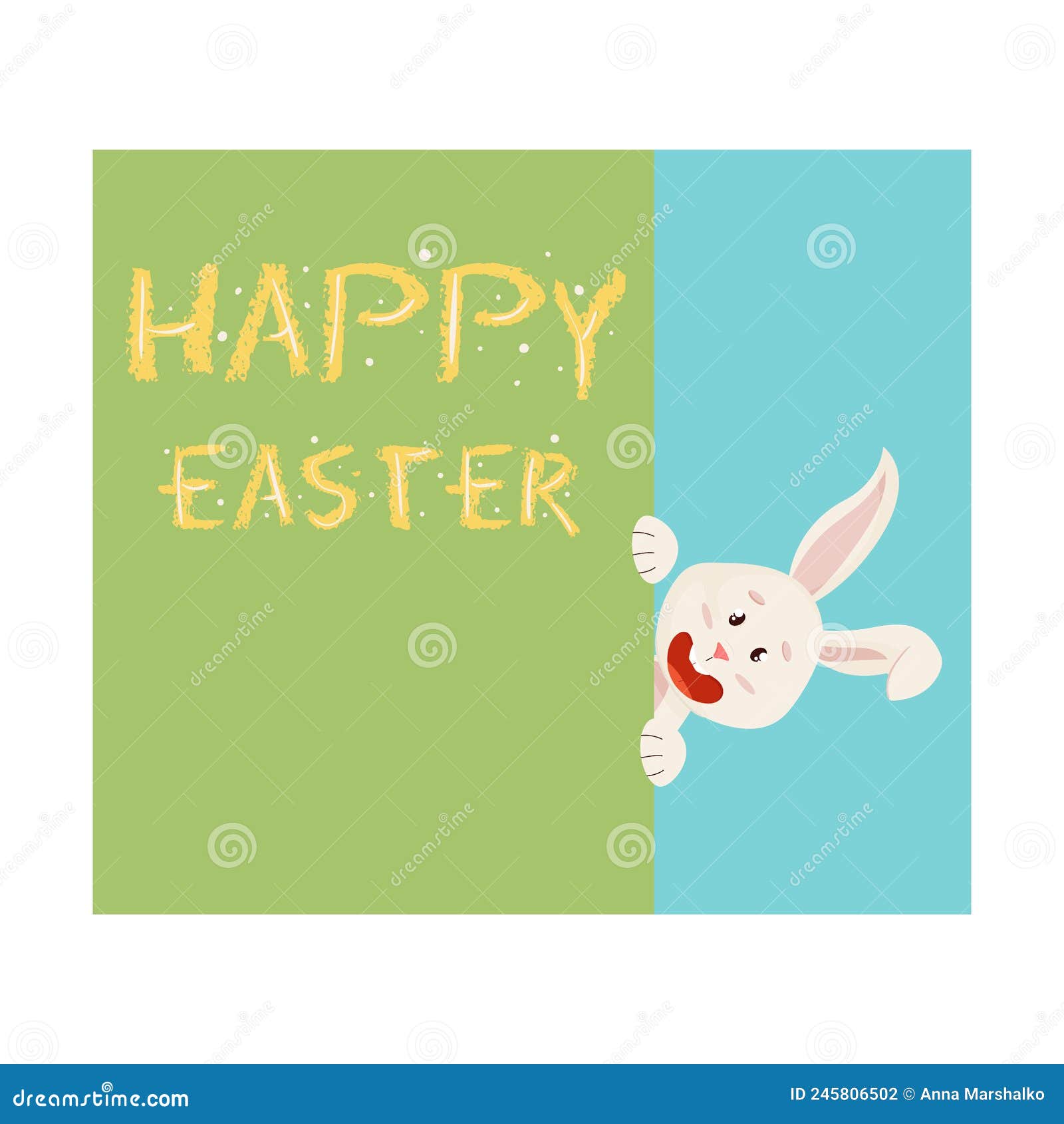 Bunny Hiding. Rabbit Looks Out. Stock Vector - Illustration of flat ...