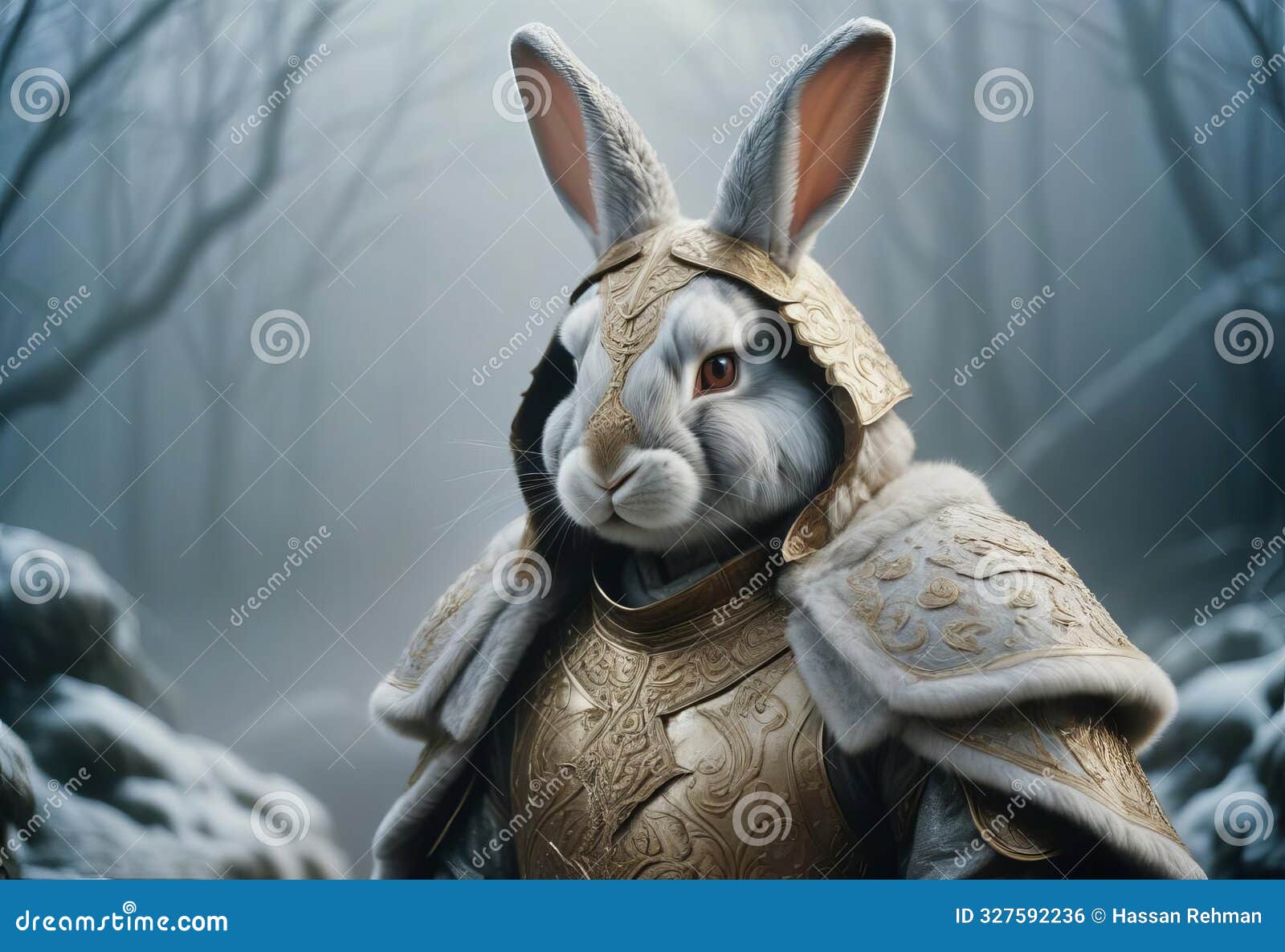 Cosplay Of Mad Bunny For Halloween Carnival. Murderer Character Suit ...