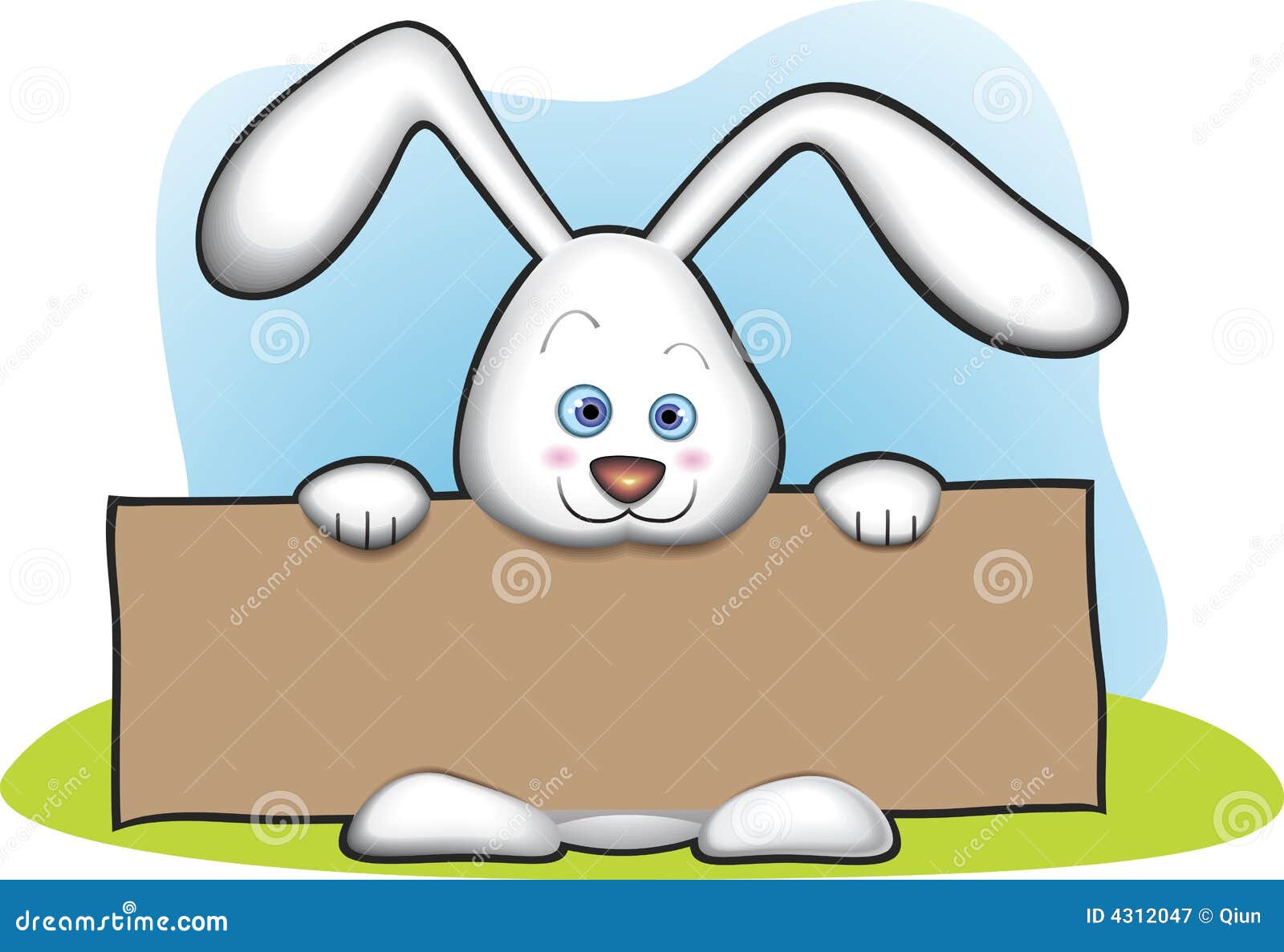 Bunny Holding Banner stock vector. Illustration of bunny - 4312047