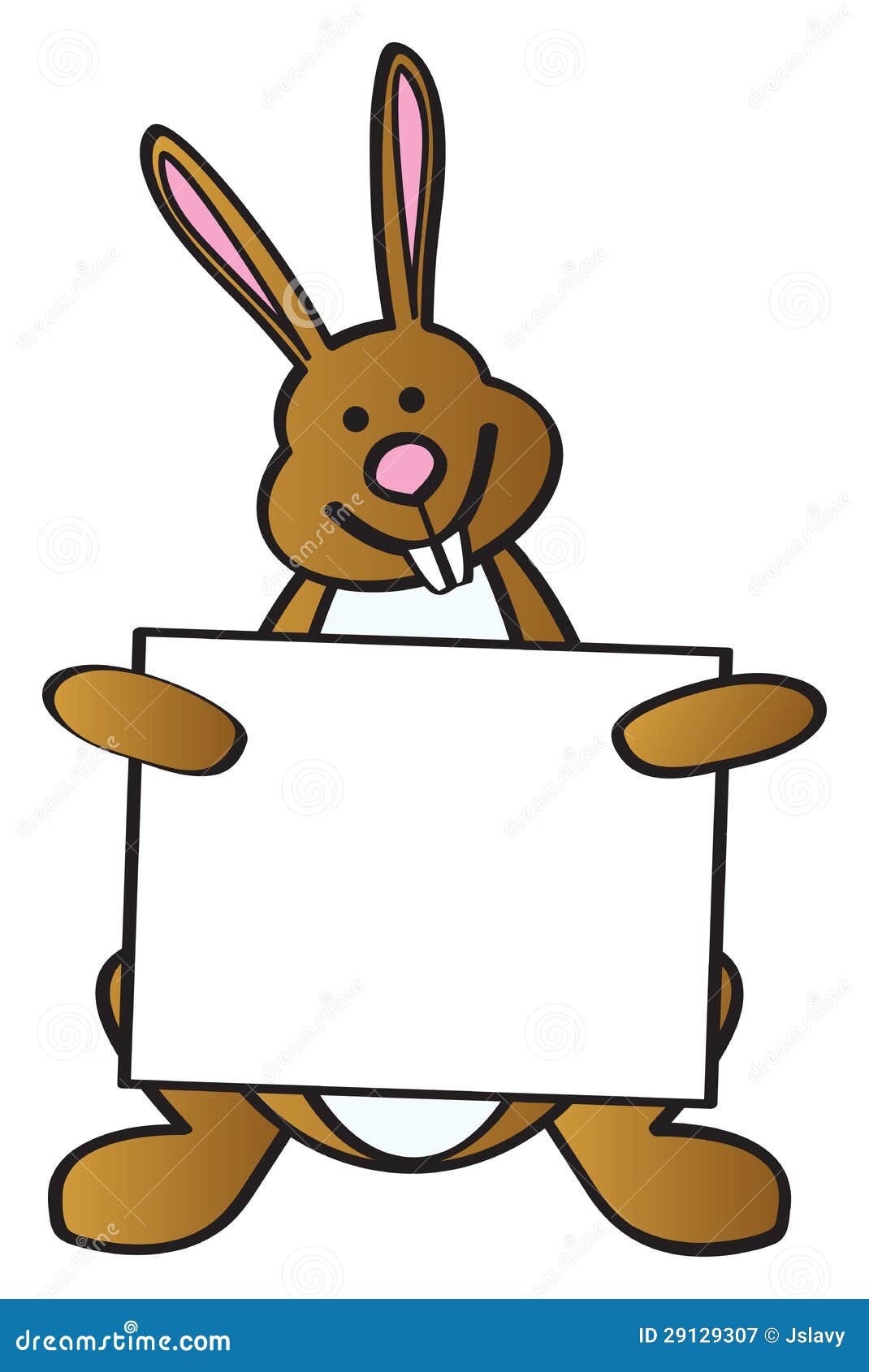 Bunny Holding Sign stock vector. Illustration of cute - 29129307