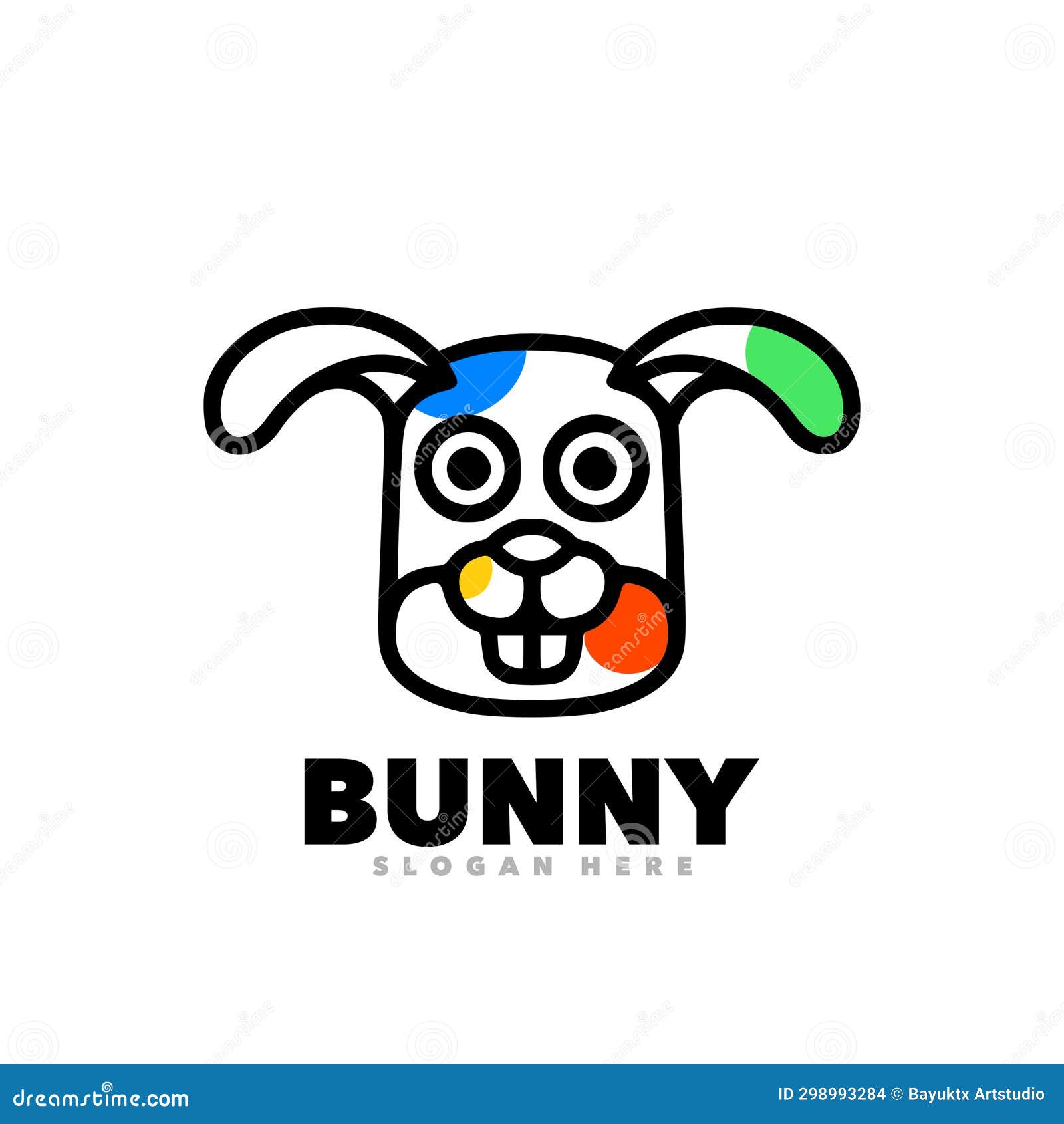 Bunny icon simple logo stock vector. Illustration of sticker - 298993284
