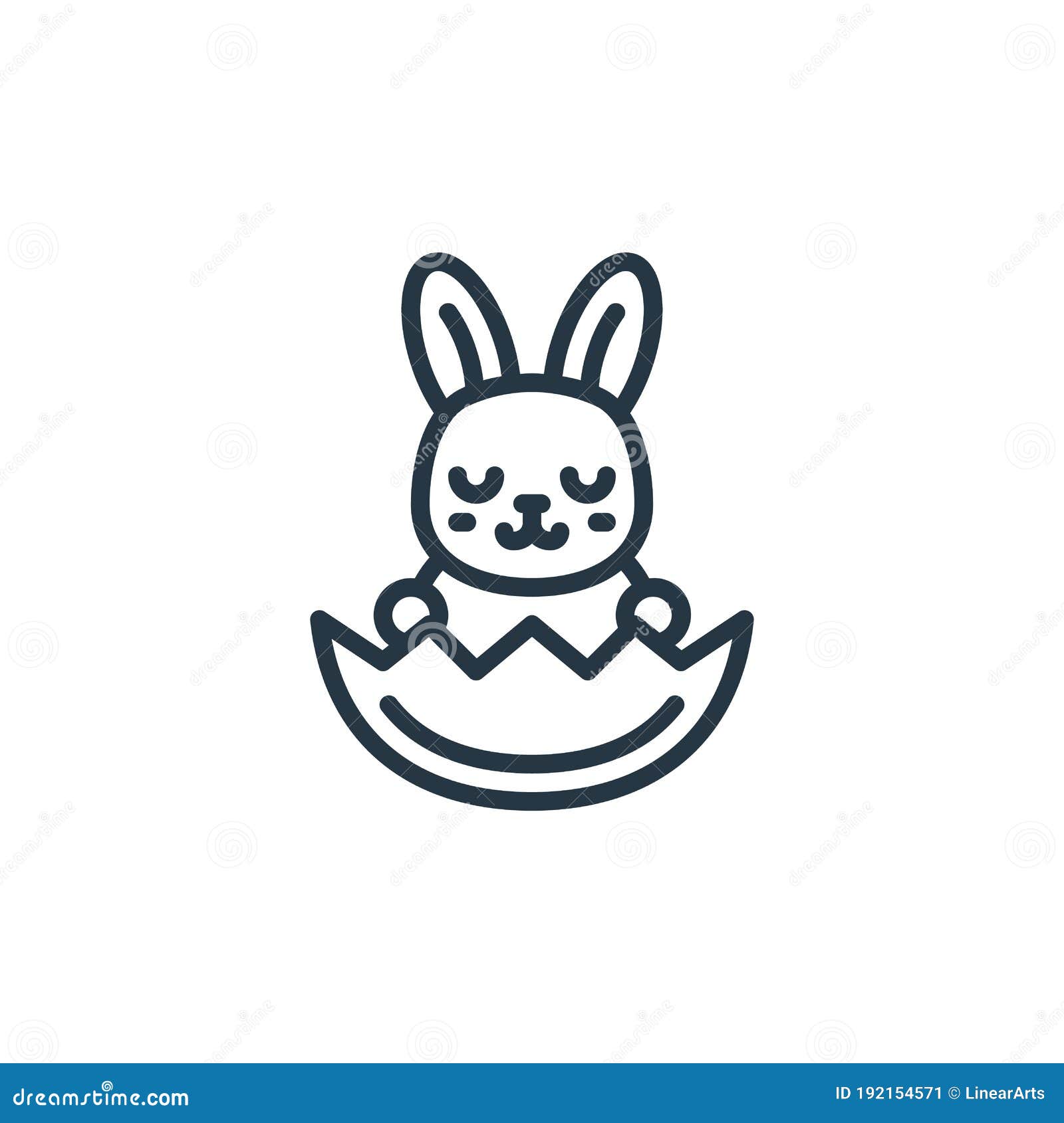 Bunny Icon Vector from Easter Avatars Concept. Thin Line Illustration ...