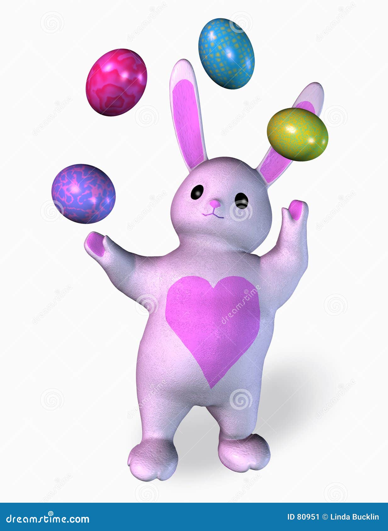 Bunny Juggling Easter Eggs - Includes Clipping Path Stock Illustration ...
