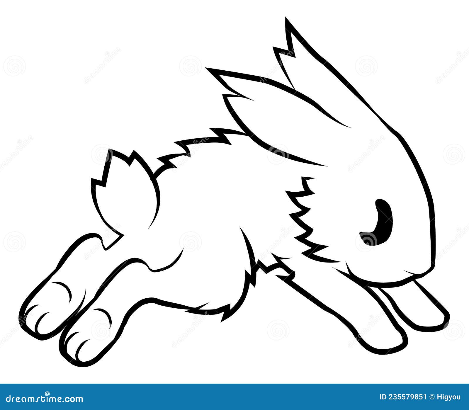Bunny Jump Line Drawing stock vector. Illustration of vector - 235579851