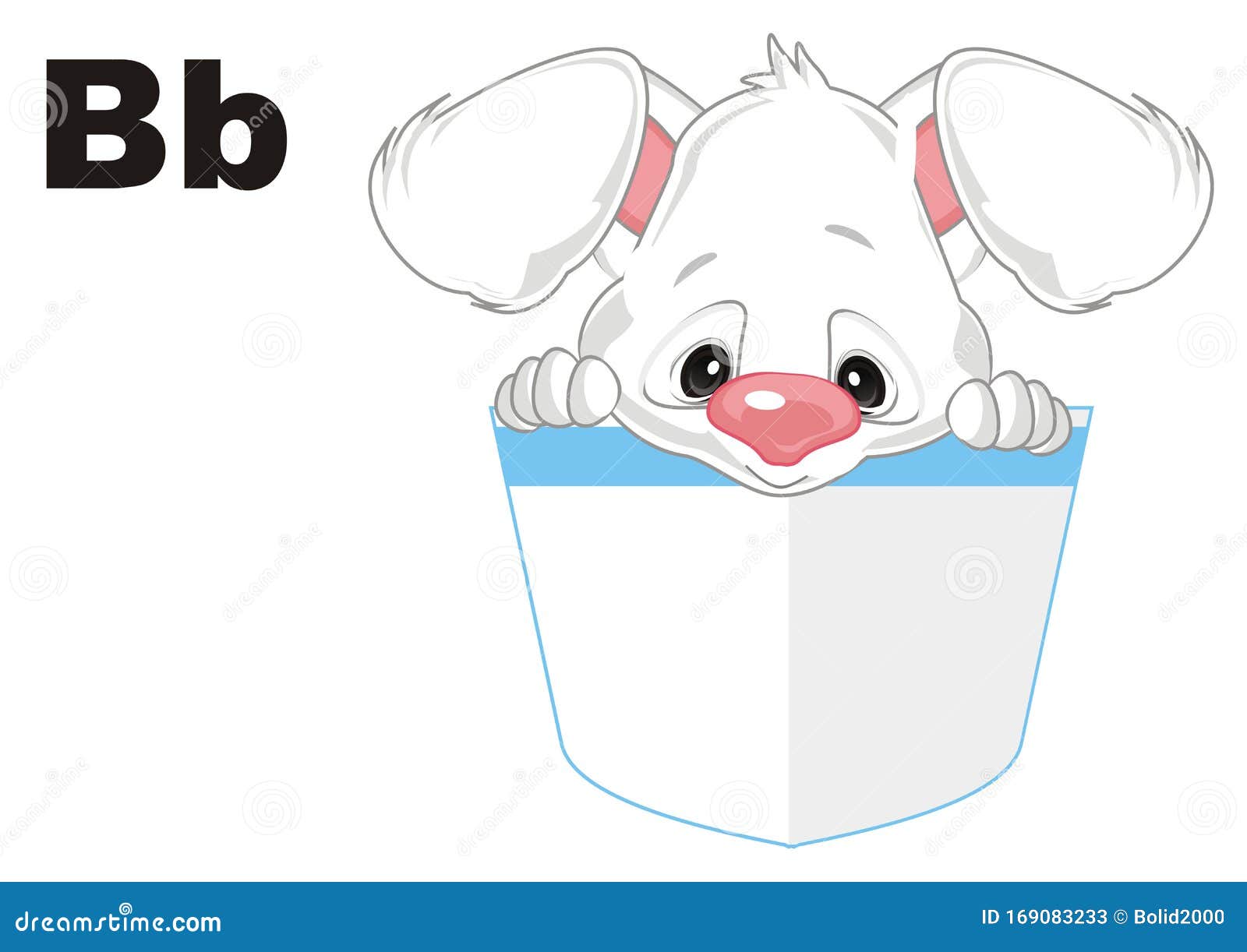 Bunny and letters b stock illustration. Illustration of bunny - 169083233