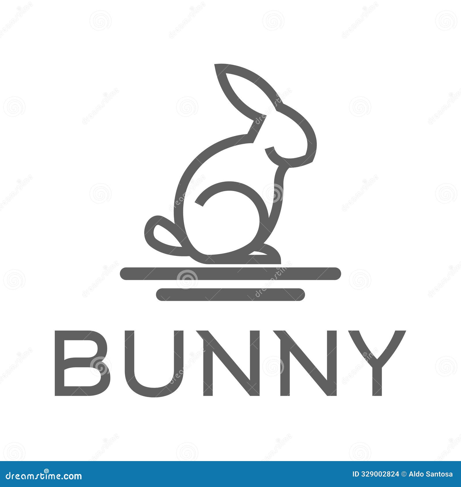 Bunny Line Art Minimalist Logo Design Stock Vector - Illustration of ...