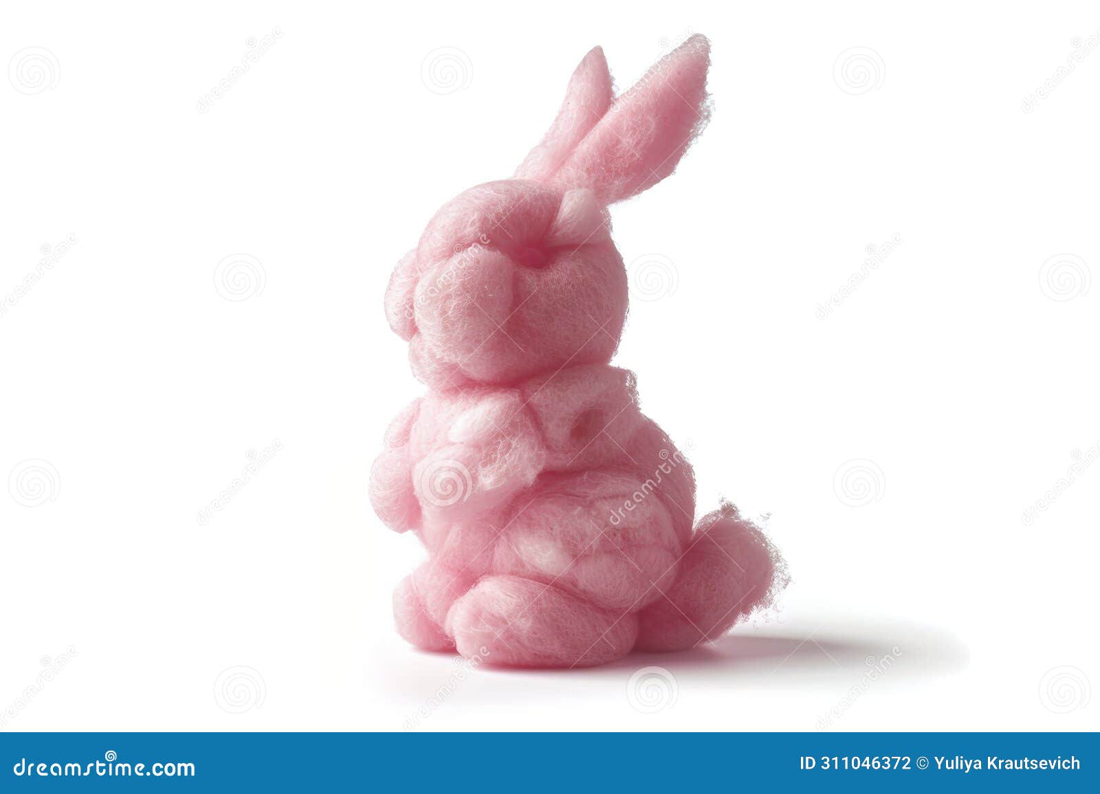 Bunny Made of Cotton Candy Isolated on a White Background. Generative ...