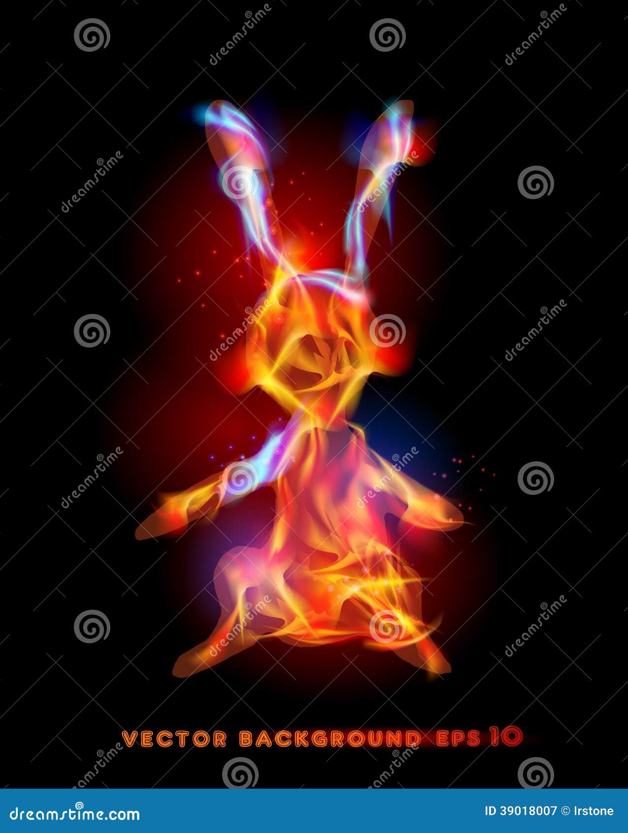 Bunny Made of Flame Fire Collection Stock Vector - Illustration of burn ...