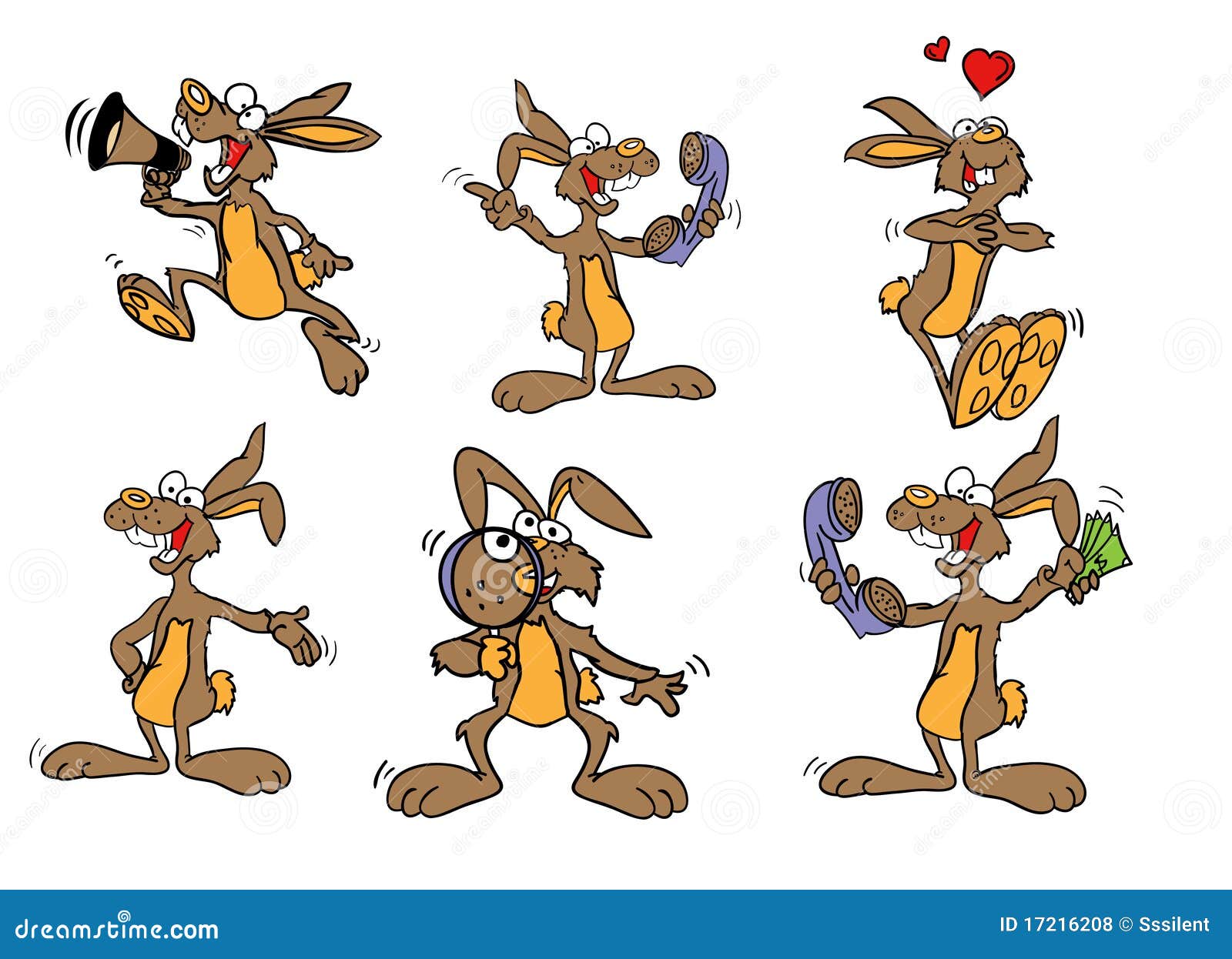 Bunny Mascot in Multiple Poses Vector Stock Illustration - Illustration ...