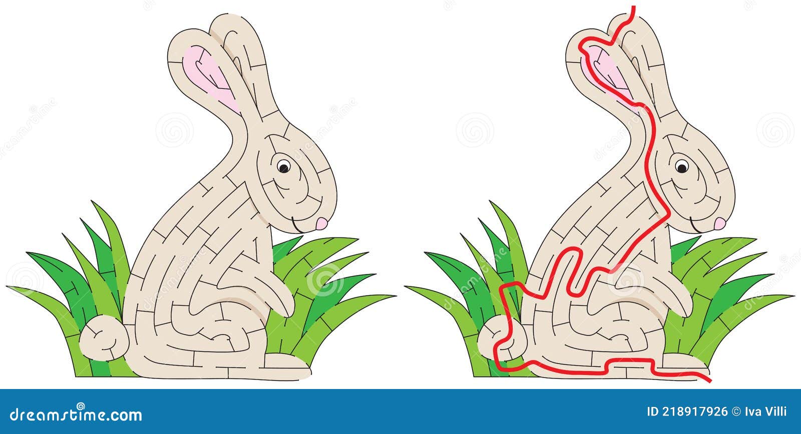 Bunny maze stock vector. Illustration of rabbit, grass - 218917926