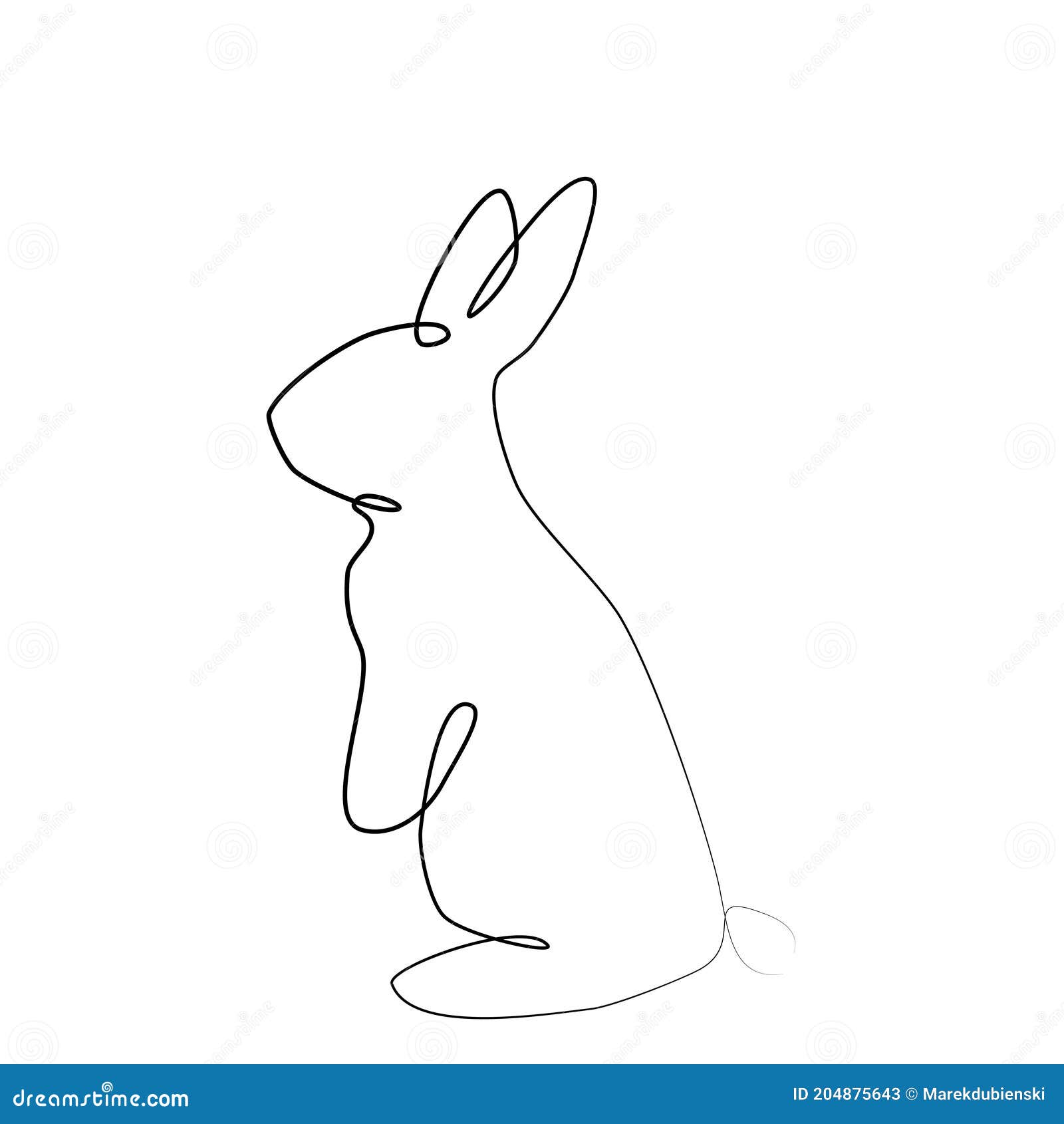 Bunny One Line Vector Graphic Stock Vector - Illustration of animal ...
