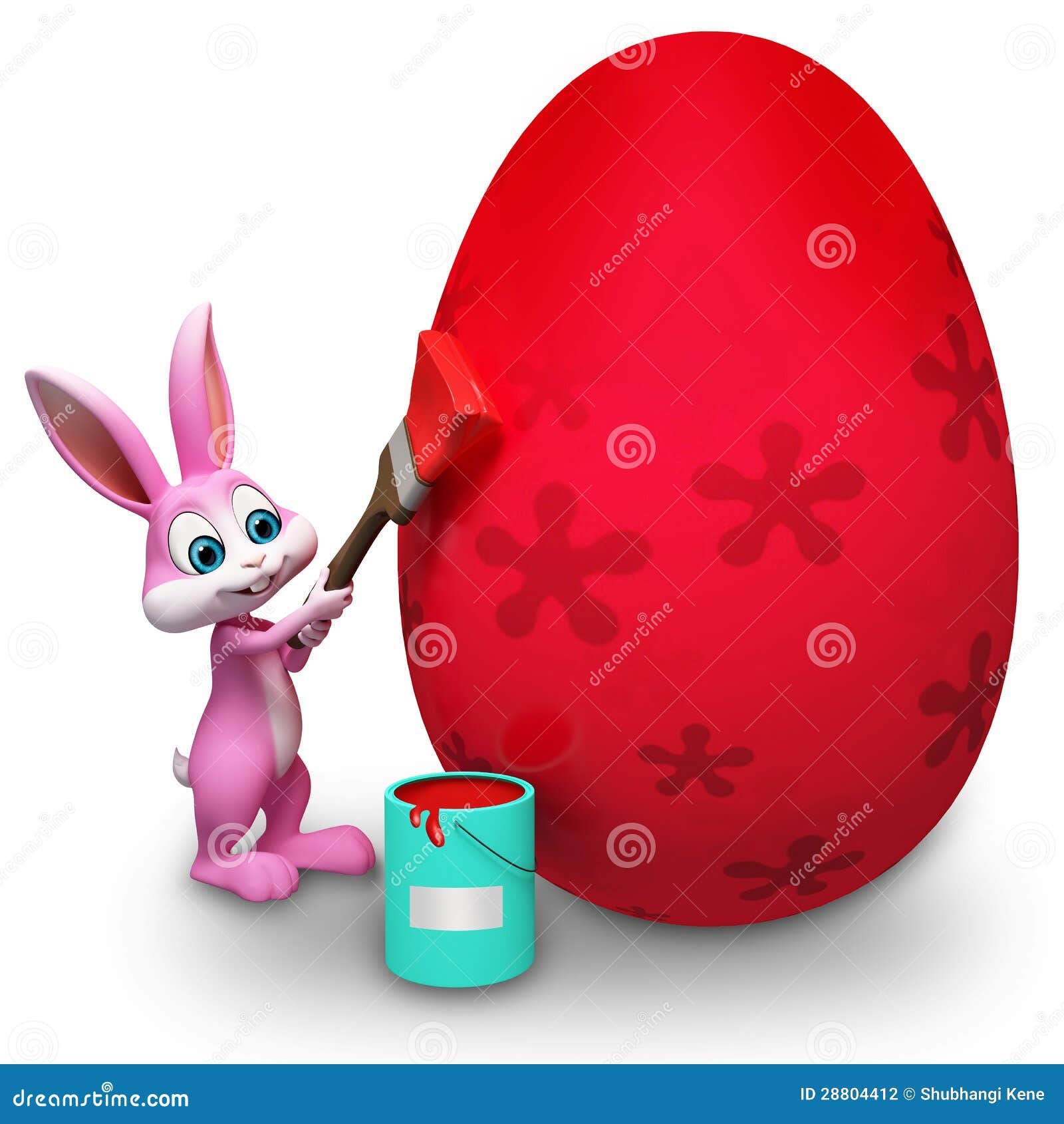 Bunny painting egg stock illustration. Illustration of celebrate - 28804412