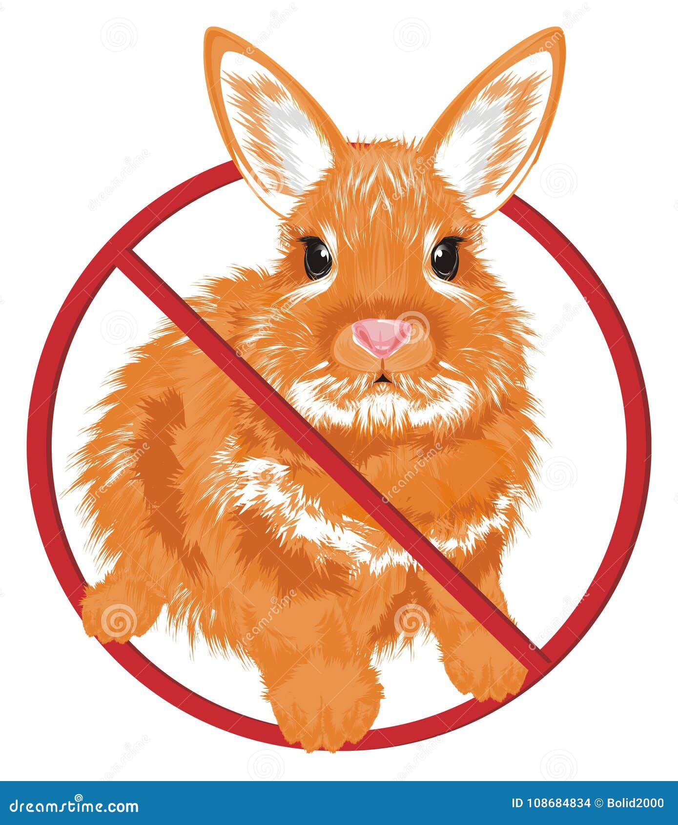 Rabbit and ban stock illustration. Illustration of kind - 108684834