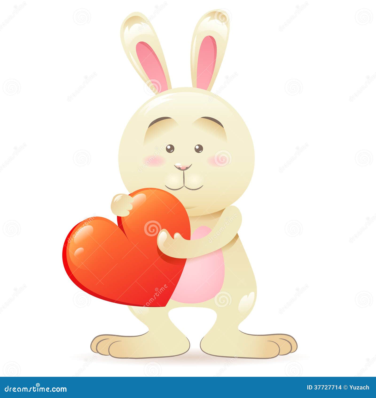 Bunny pet holding heart stock vector. Illustration of holiday - 37727714