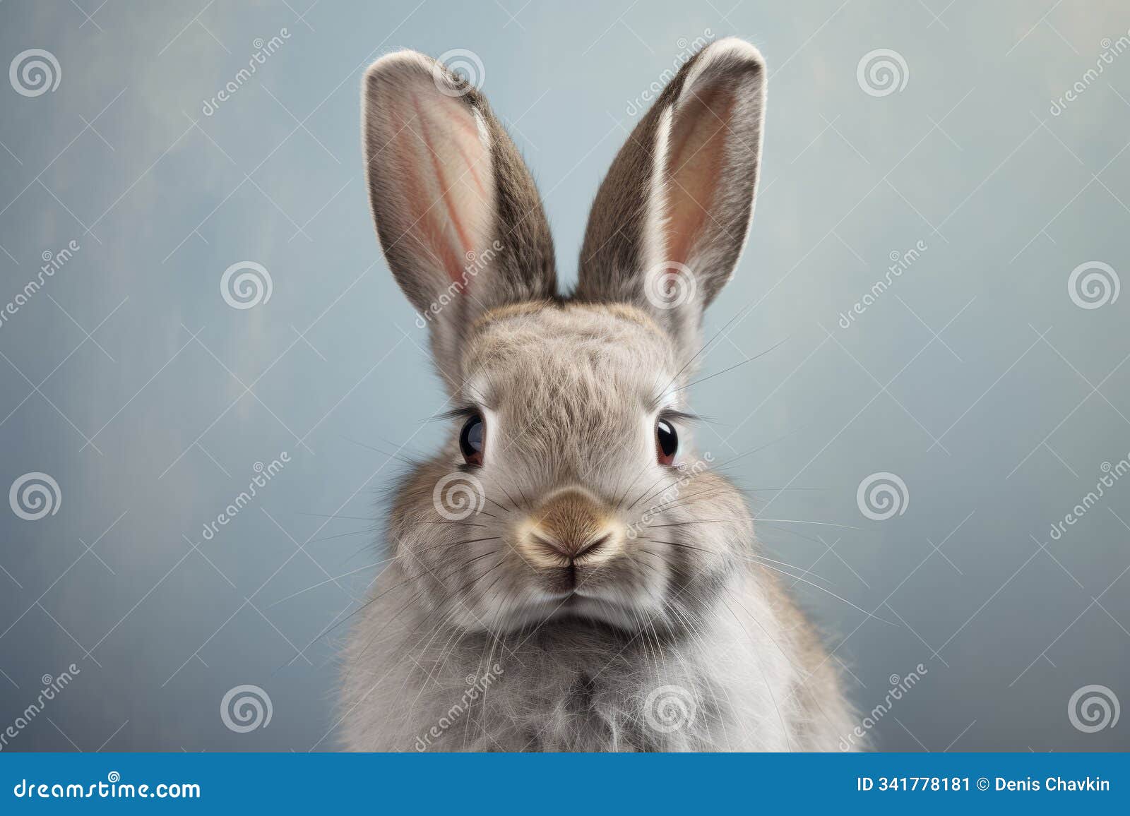 Bunny Profile in Studio on Light Grey Background Stock Image - Image of ...