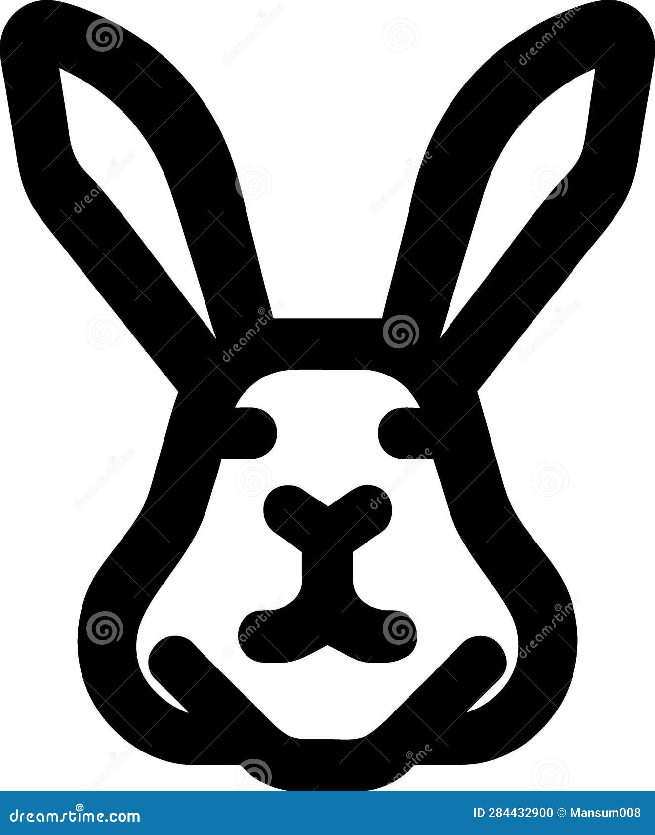 Bunny Rabbit Animal Icon in Outline Style Stock Illustration ...