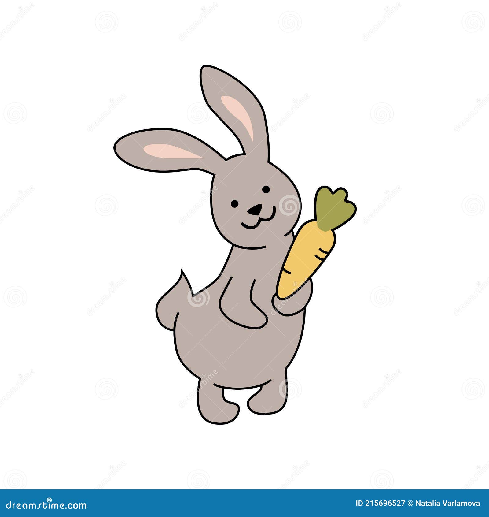 Bunny, Rabbit with Carrot on White Background Stock Vector ...