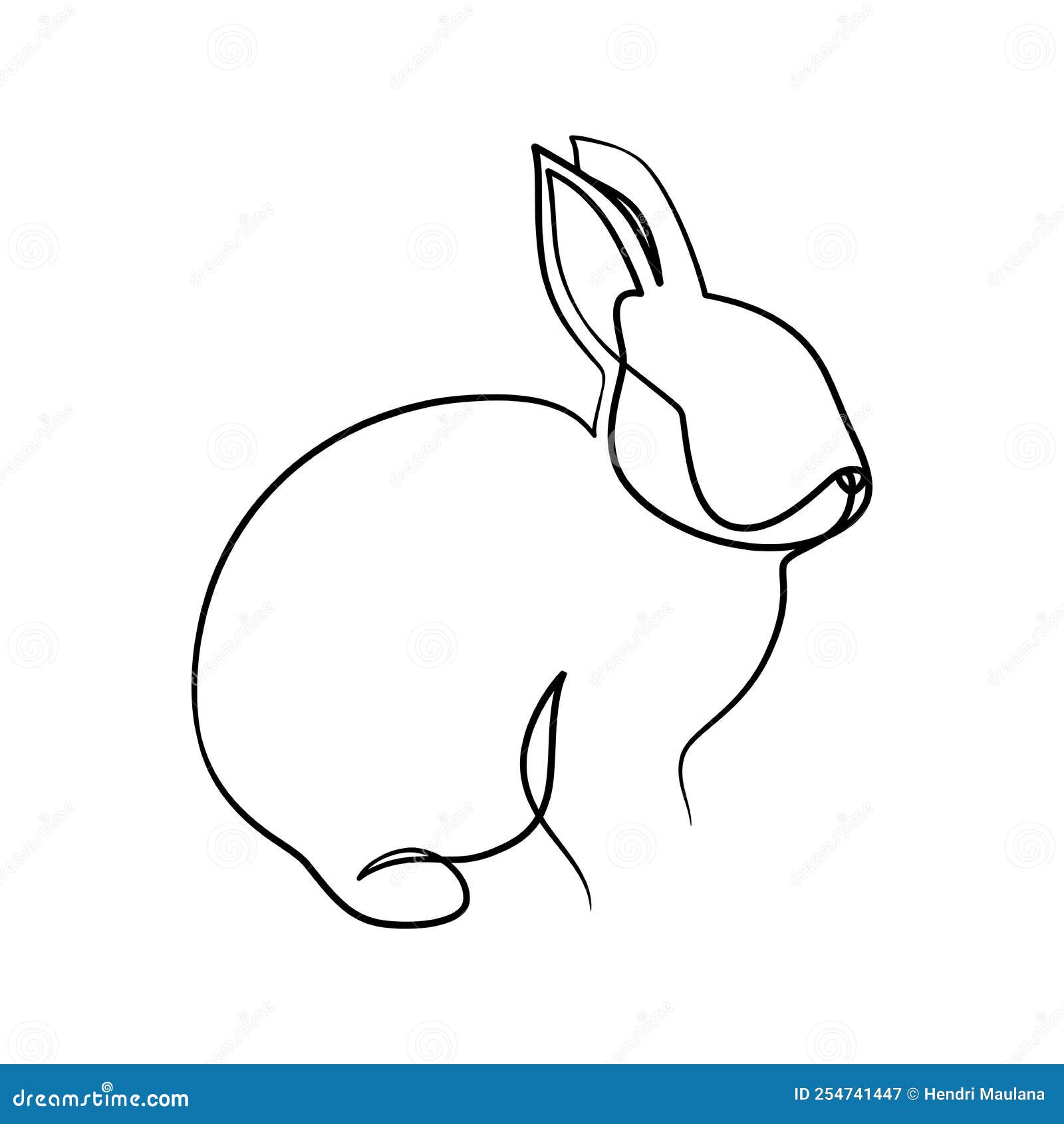 Bunny Rabbit Continuous Line Art Drawing Stock Vector - Illustration of ...